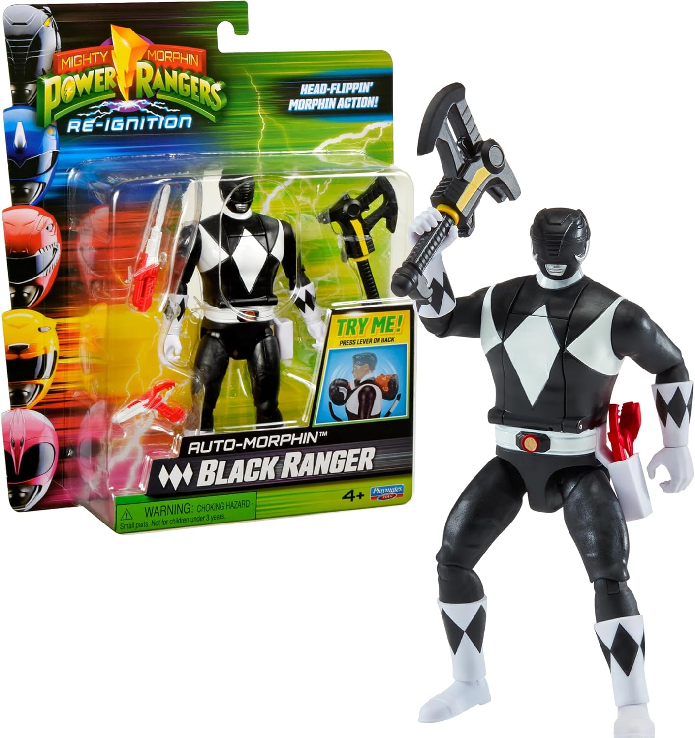 Power Rangers - Car Morphin 2 in 1 Articulated Figure 15cm Black - Zack ...
