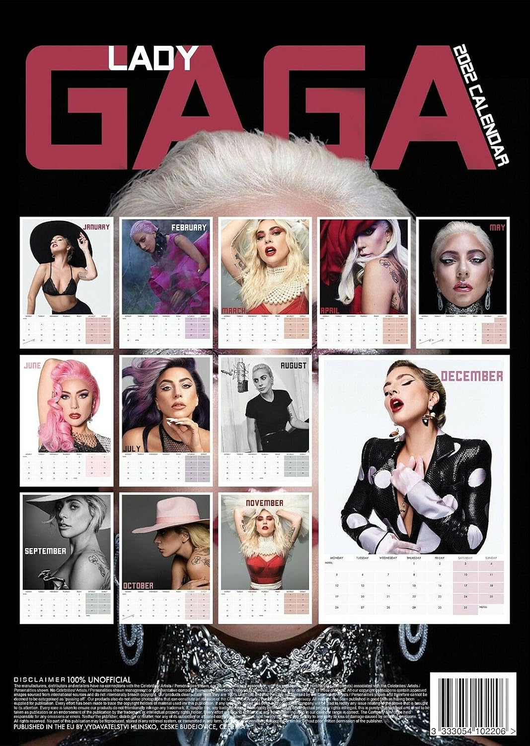 LADY GAGA CALENDAR 2022 LARGE (A3) SIZE CALENDAR - BigaMart