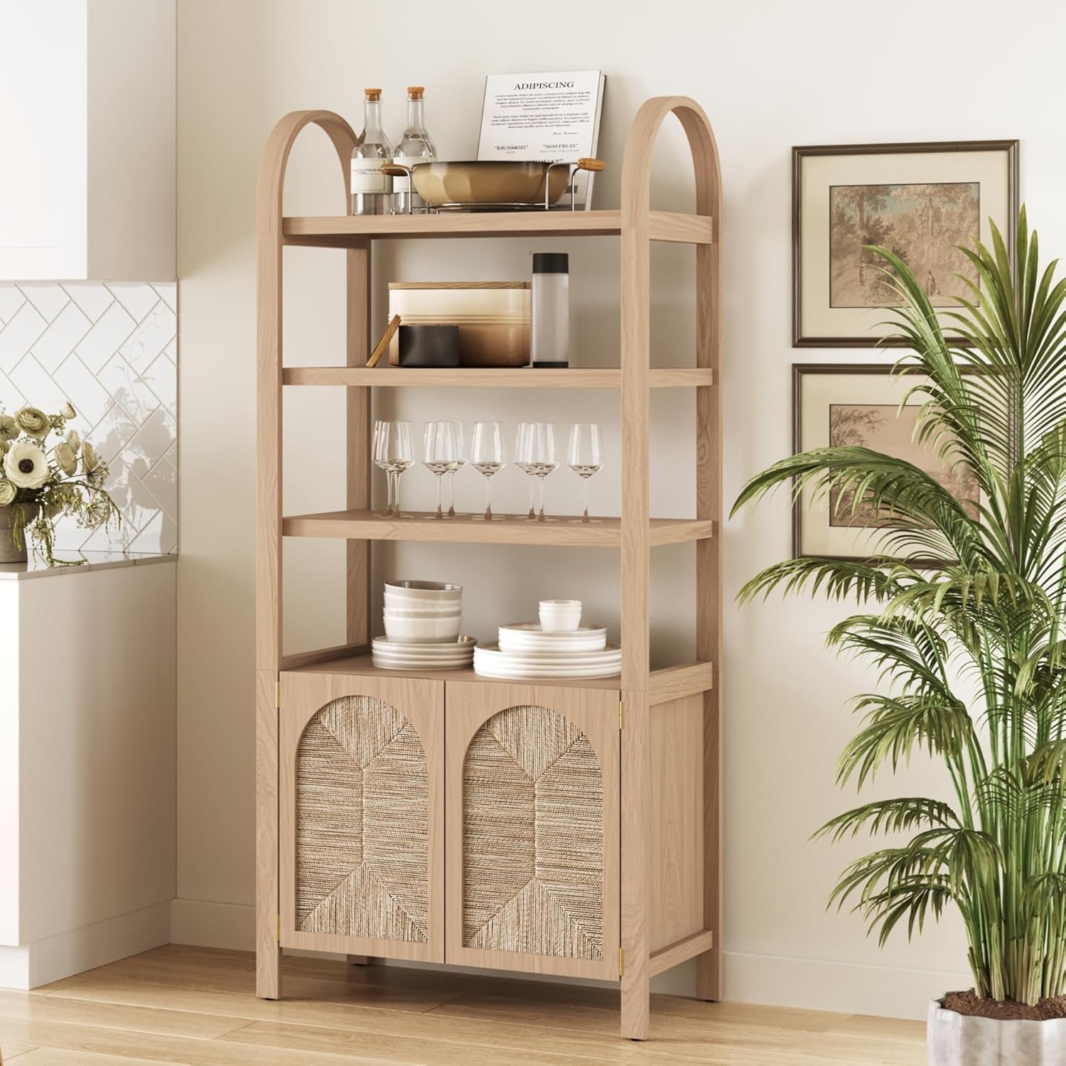 Amazon.com: Nathan James Leah Bohemian Arched Bookcase, 3-Tier ...