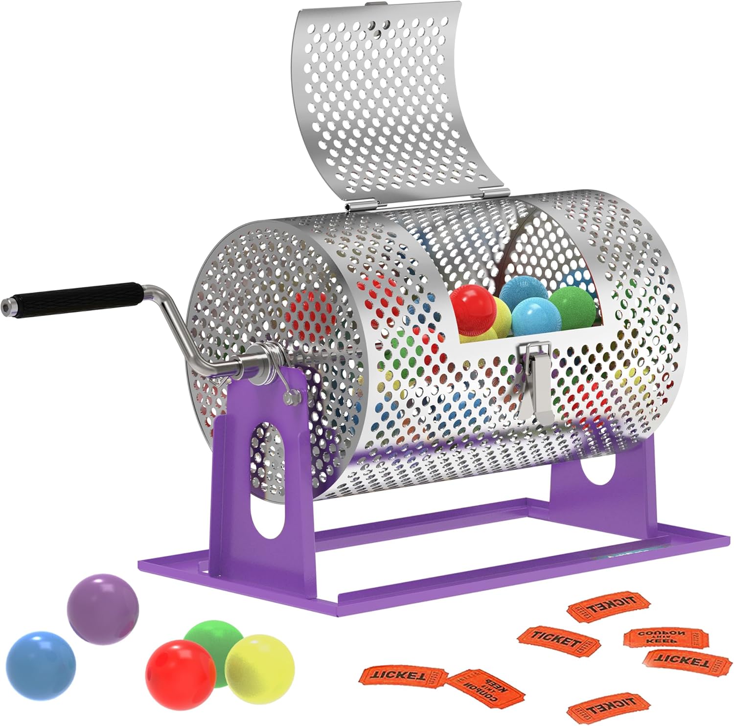 Raffle Drum, Upgraded Raffle Ticket Spinner Drum with Ball Bearing ...