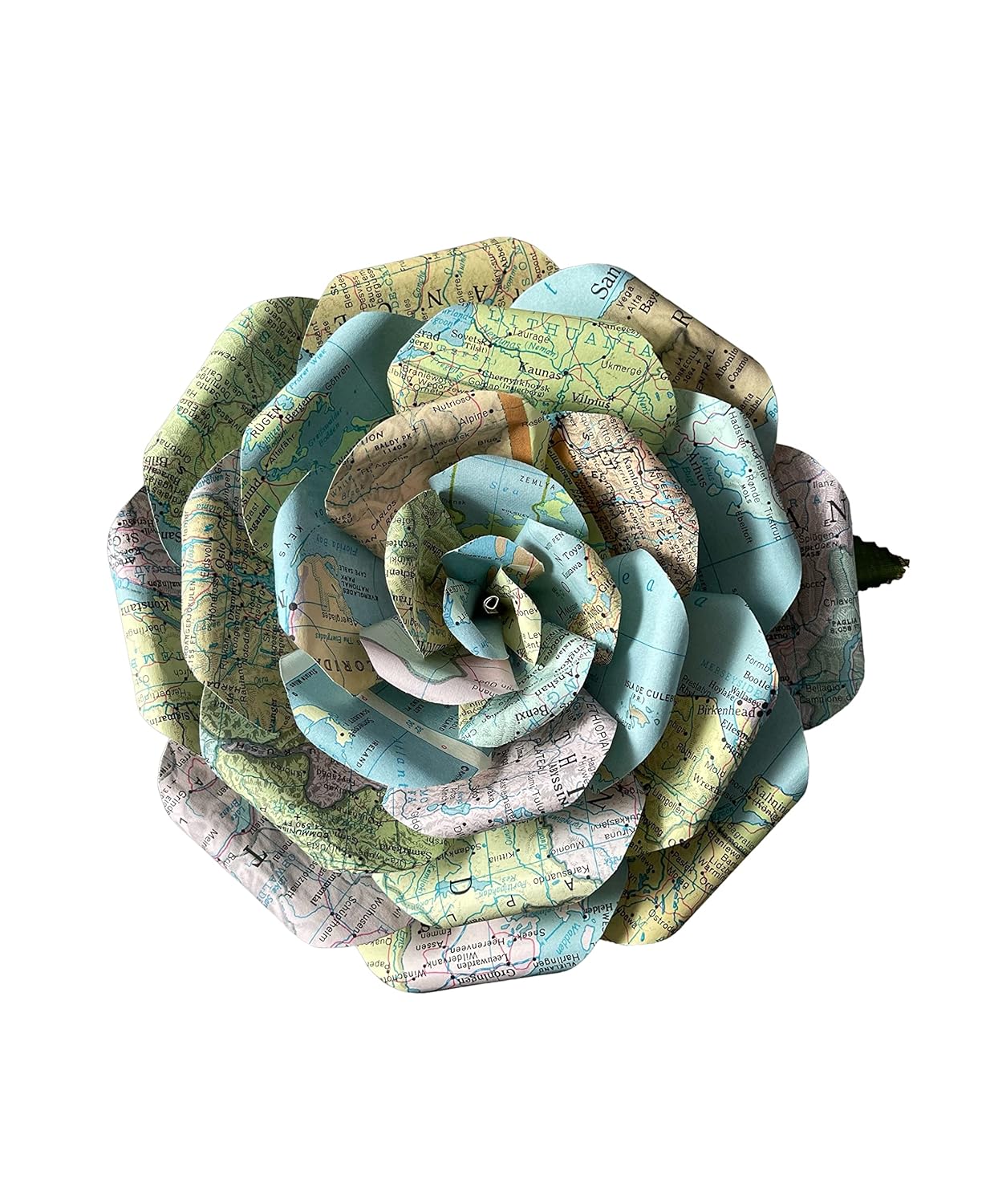 Amazon.com: Literary Blooms Handmade Map Paper Flowers, Paper Rose Made ...