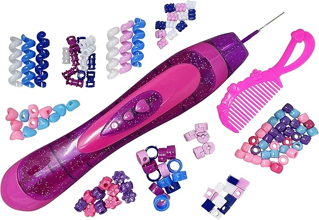HTUK Heair Beader Girls Fashion Hair Beader & Beads Kit Make Beautiful ...