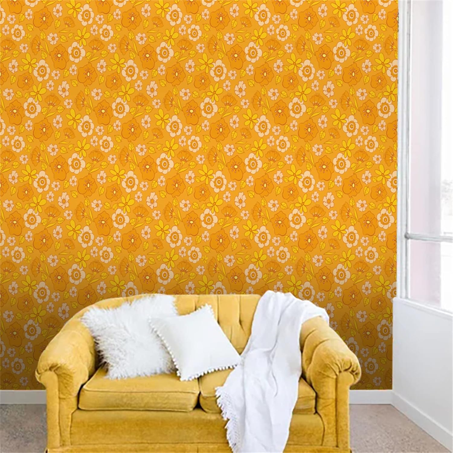 Amazon.com: Stylish Tile Stickers 40cm x 100cm Lemon Yellow Stick on ...