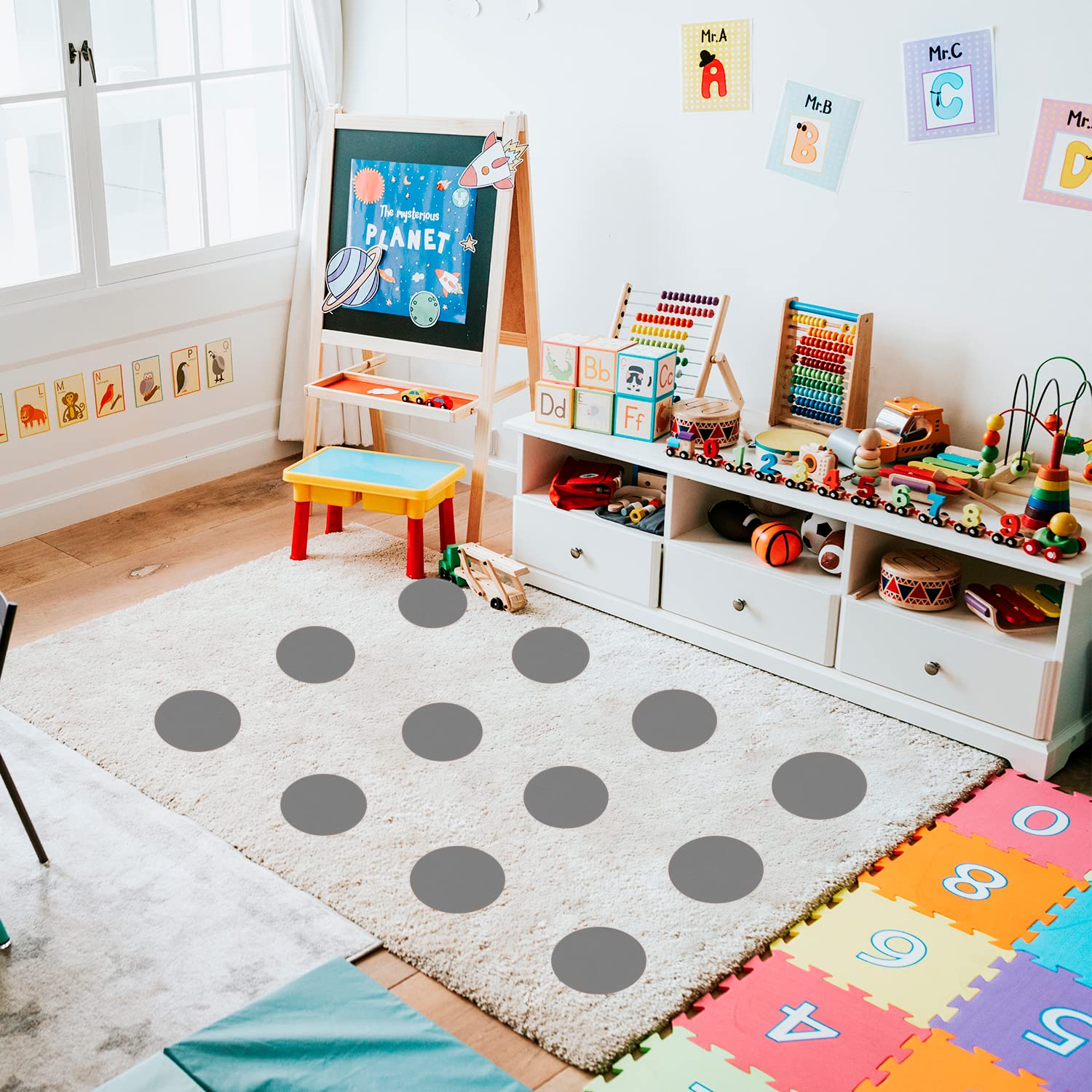 Snapklik.com : 60 Pcs Grey Carpet Spots Markers Floor Dots One Color ...