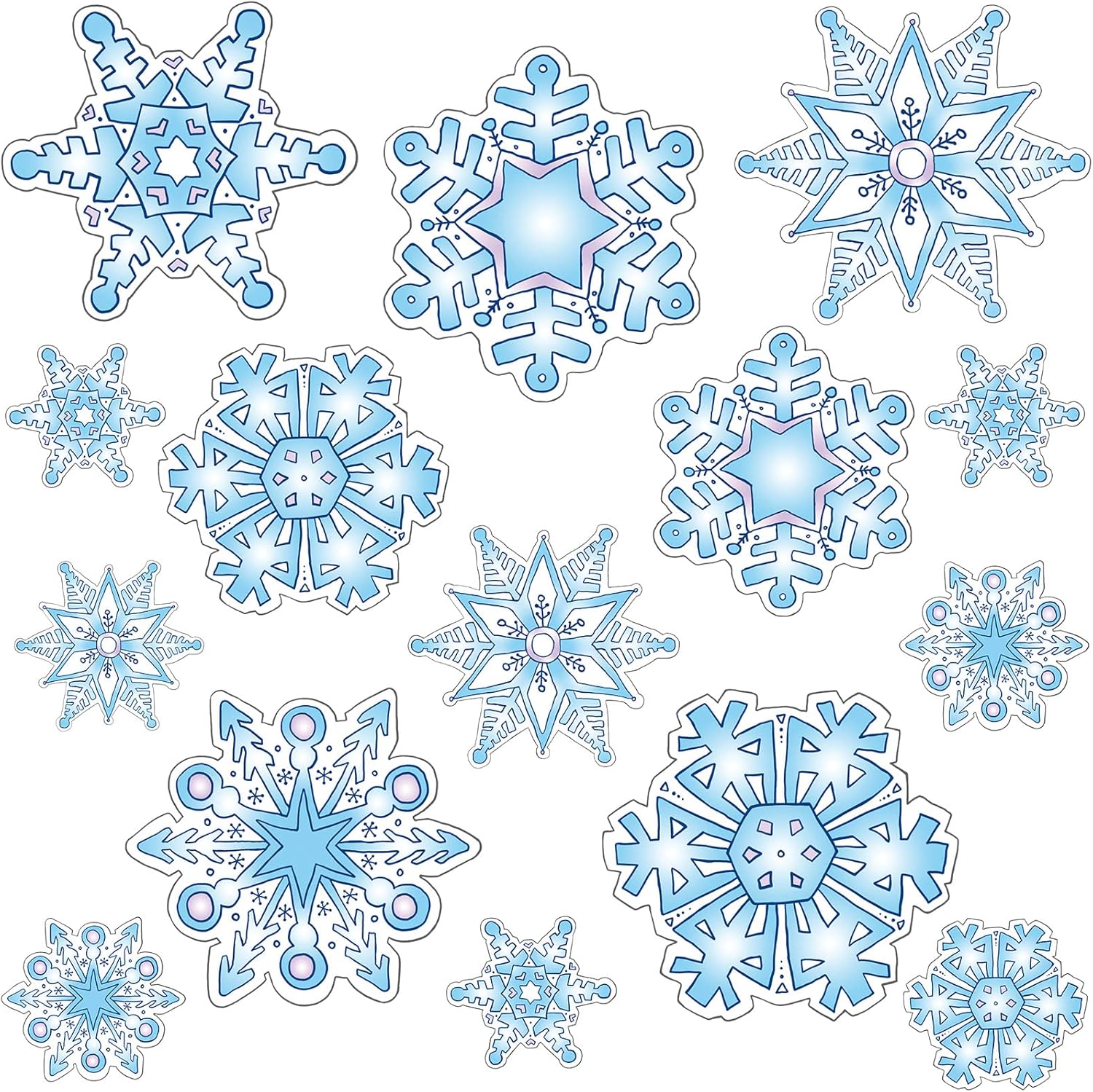 Amazon.com: Outus 100 Pieces Snowflakes Cut-Outs Winter Theme Blue ...