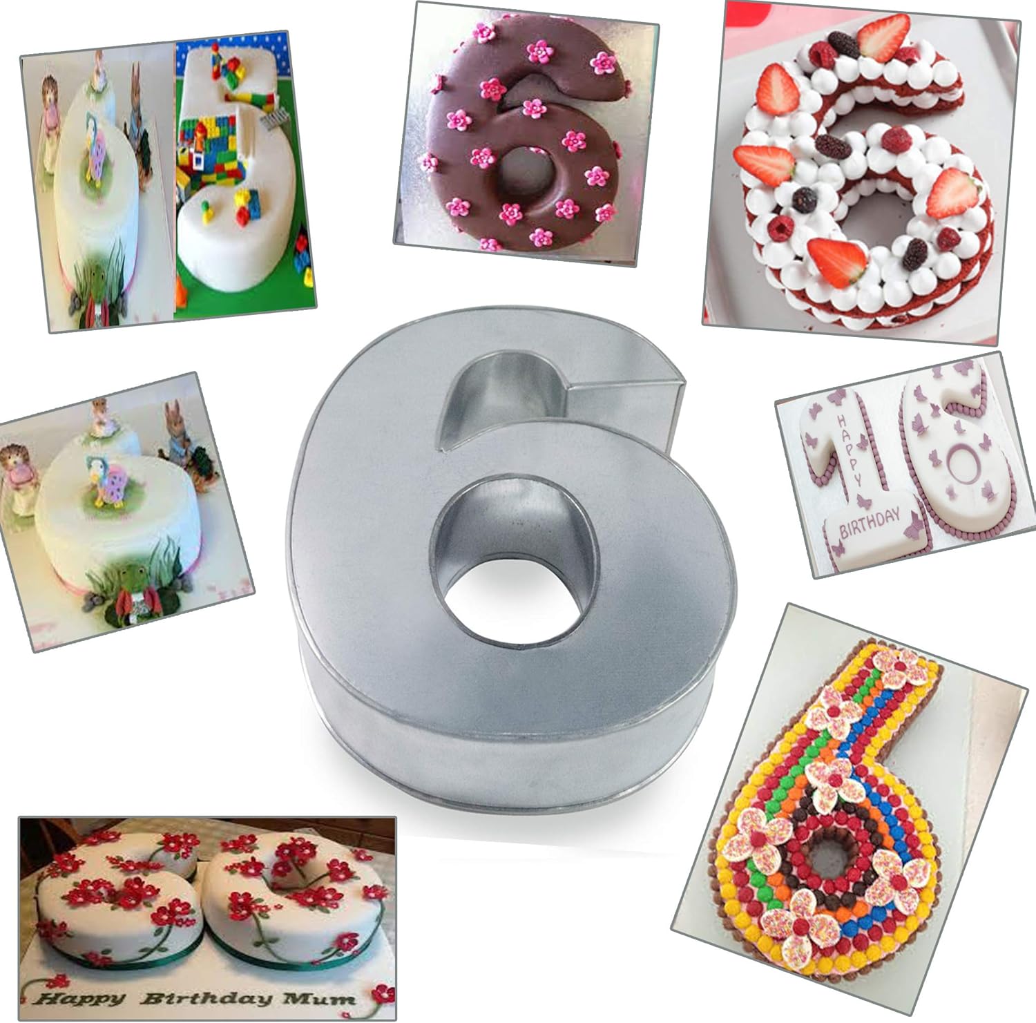 Amazon.com: AmeriTins Small Number Six Shape Cake Pans L10" - W8" - H2 ...
