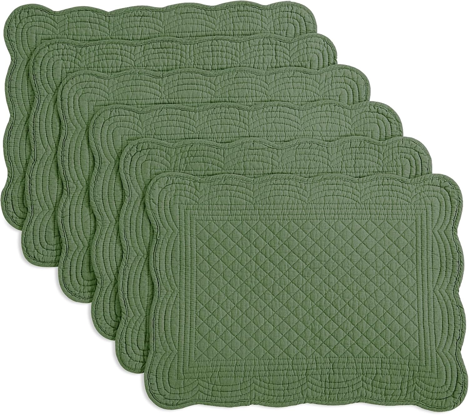 Amazon.com: HOMBYS Quilted Placemats Set of 6 Washable-13x18 inches ...