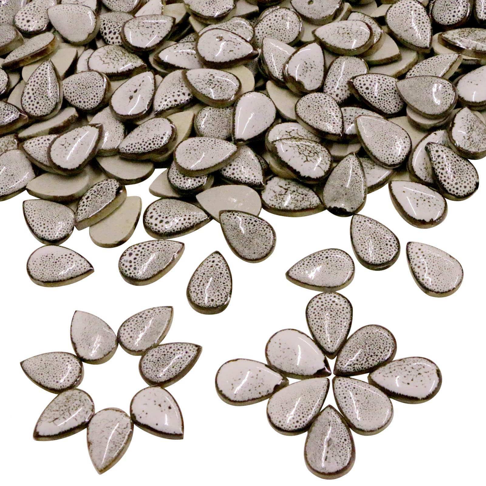 Amazon.com: 60 Pieces Kiln Transformation Ceramics Mosaic Tiles for Crafts, Black White Dots ...