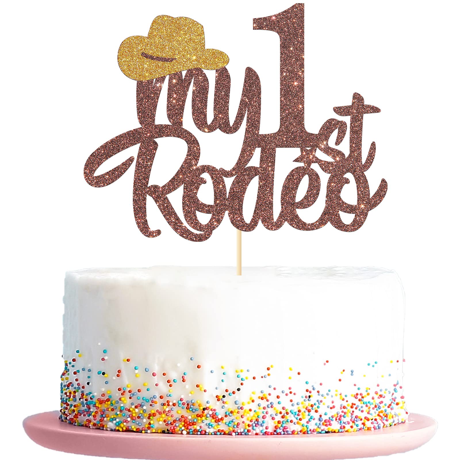 Buy My 1st Rodeo Cake Topper, Shining Cowboy Cowgirl Theme Party ...