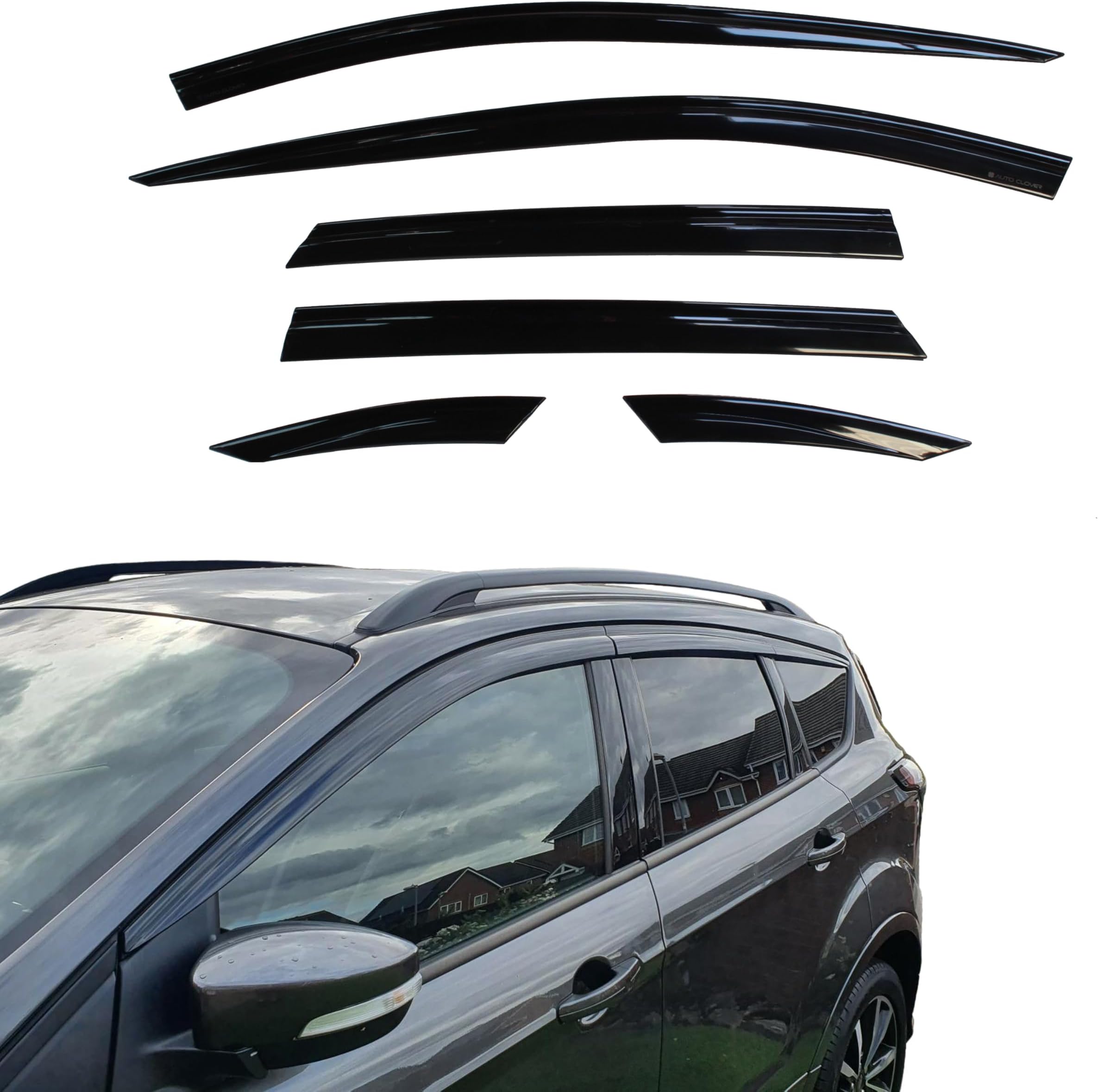 AUTO CLOVER Wind Deflectors Set for Renault Arkana 2020+ (6 pieces ...