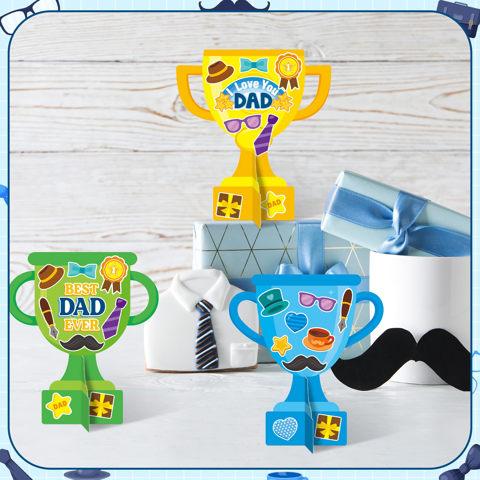 Fathers Day Crafts For Classroom Father's Day Trophy Craft Kits For ...