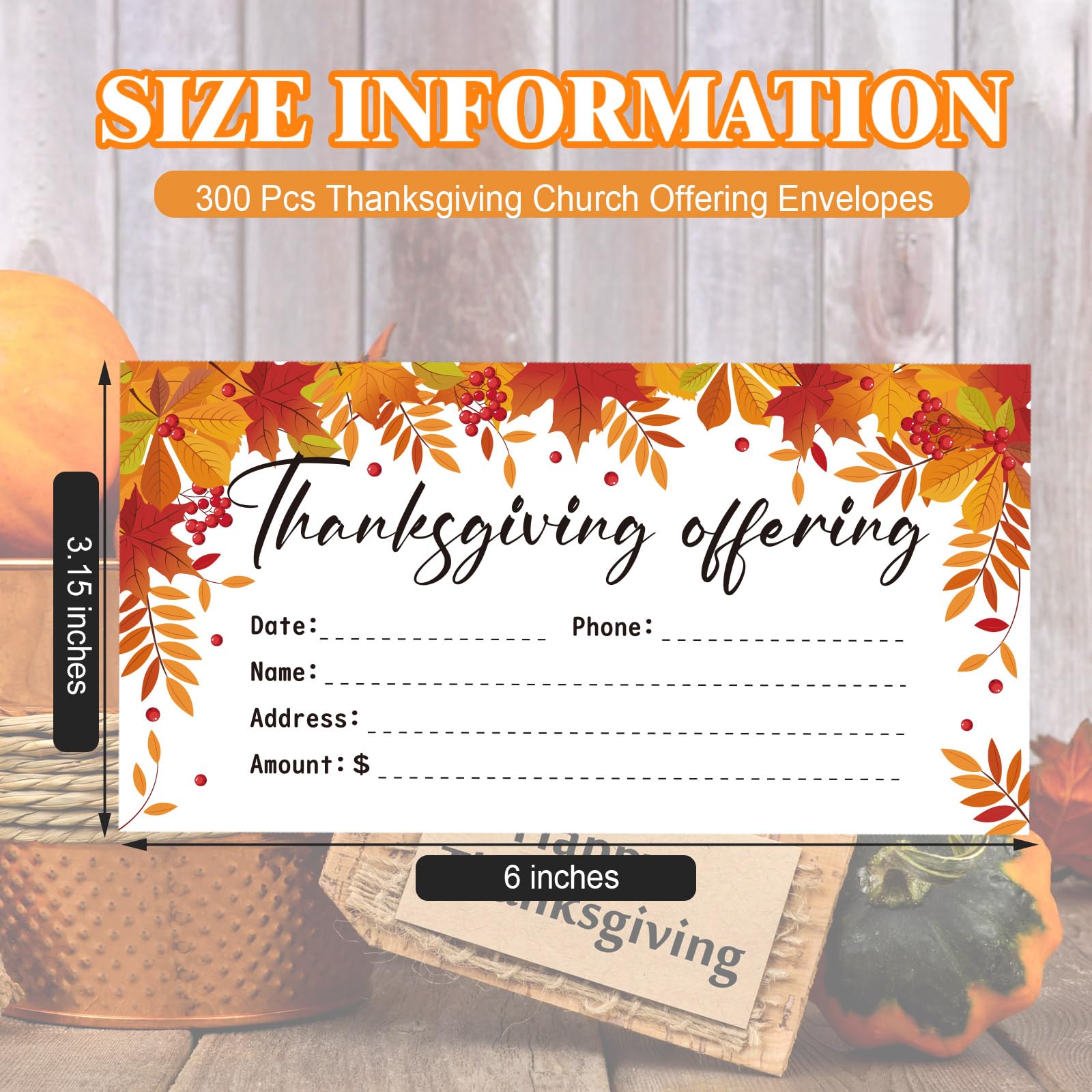 Snapklik.com : 300 Pcs Thanksgiving Church Offering Envelopes Church ...