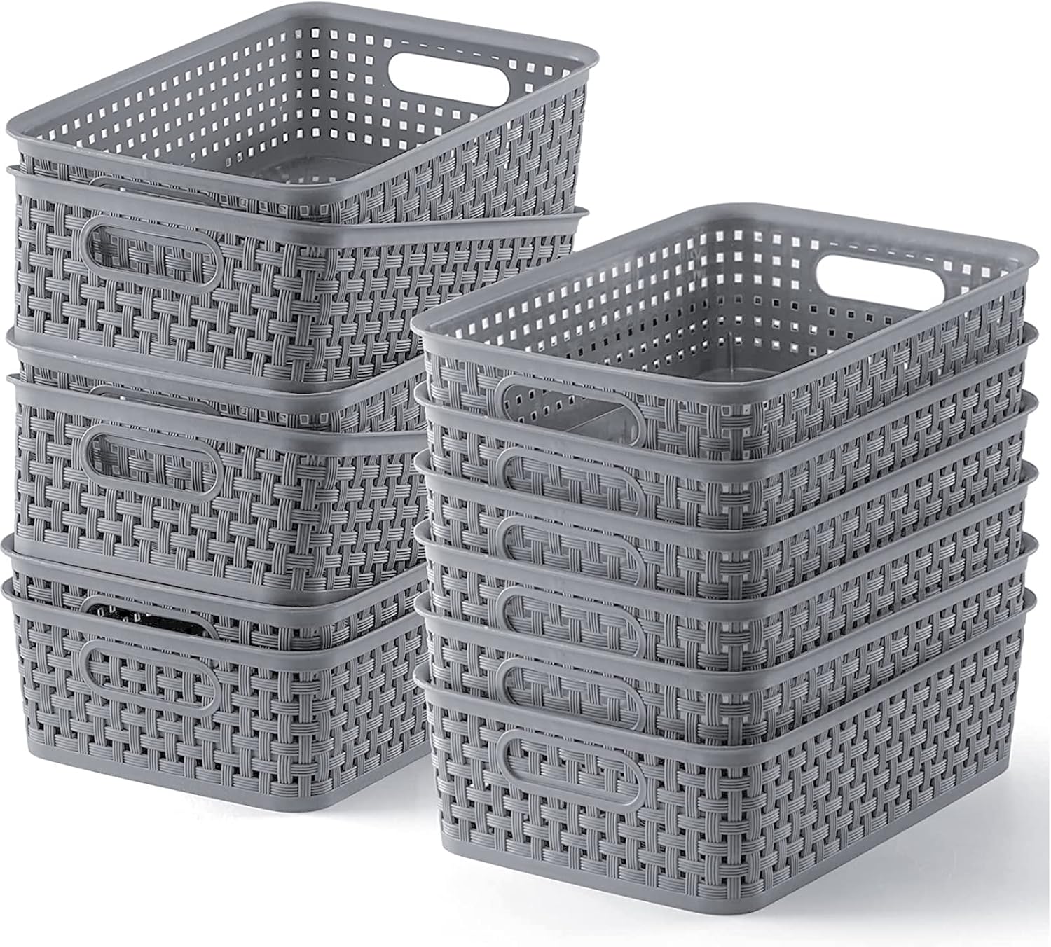 [12 Pack] Sulishang Plastic Storage Baskets, Small Pantry Organization ...