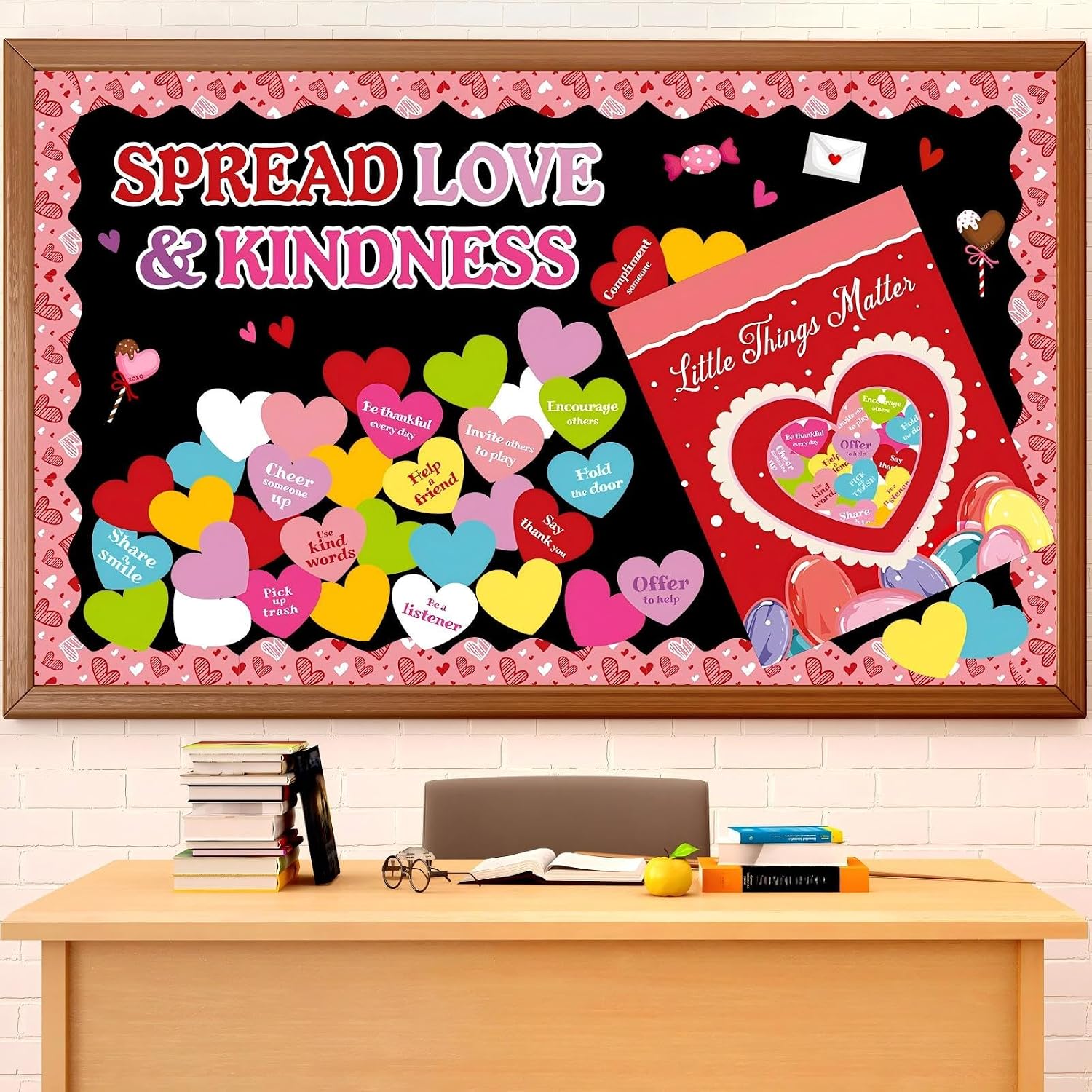 Amazon.com: Capoda Valentine's Day Bulletin Board Valentines Day Heart ...