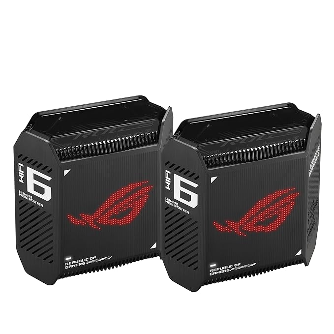 ASUS ROG Rapture GT6 (2PK) Tri-Band WiFi 6 Gaming Mesh WiFi System ...