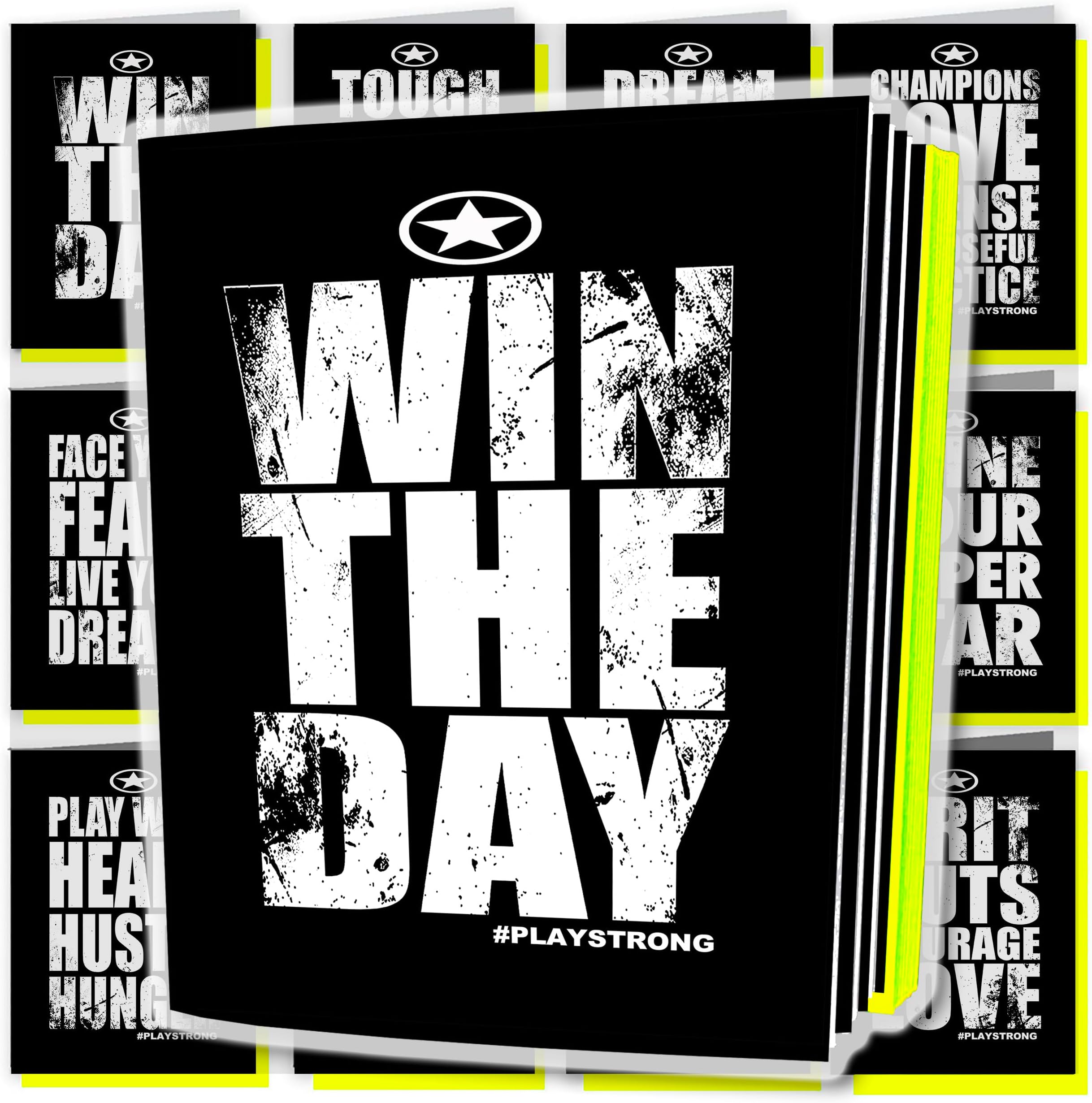 Amazon.com : Play Strong 12-Pack Sports Note Cards – 'WIN THE DAY ...
