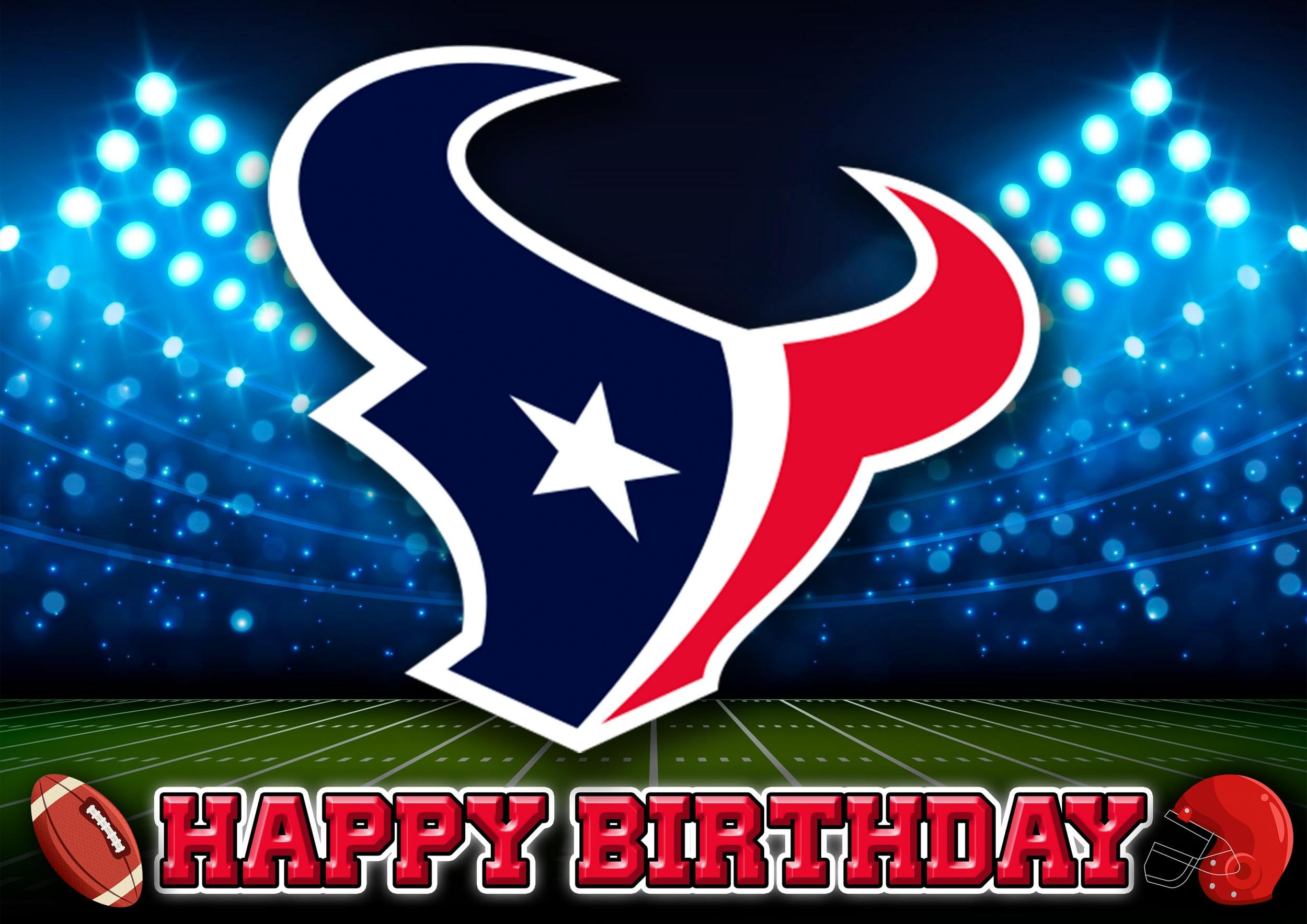 Amazon.com: 8.3 x 11.7 Inch Edible Square Cake Toppers – Texans Themed ...