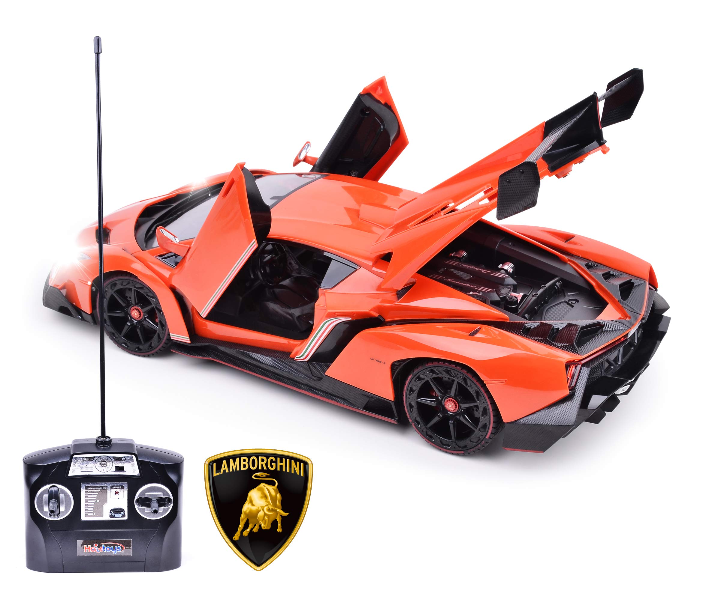 Haktoys Licensed Lamborghini Veneno Roadster Orange Color 1 14 Scale ...