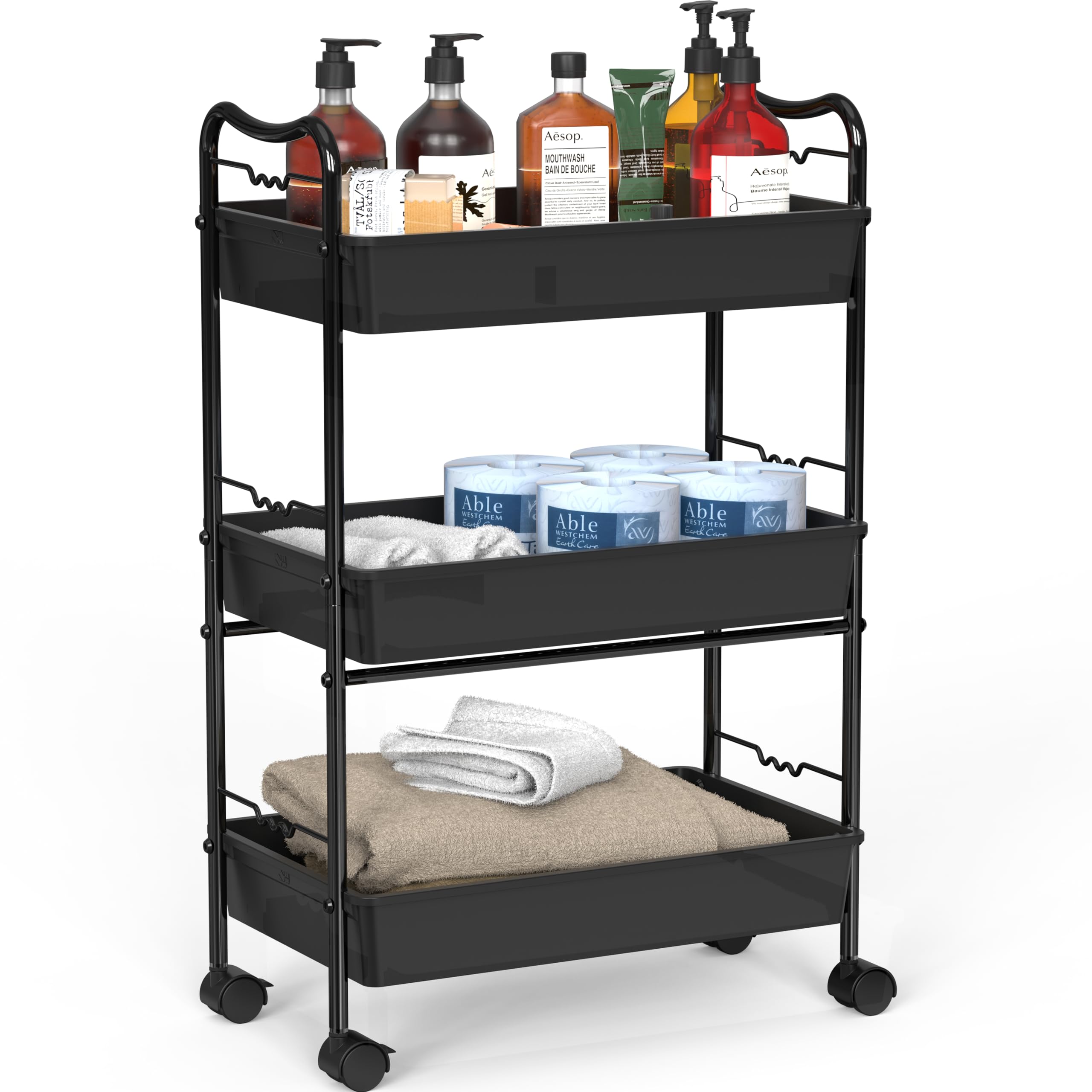 Amazon.com: Deco Brothers 3 Tier Metal Rolling Storage Utility Cart ...