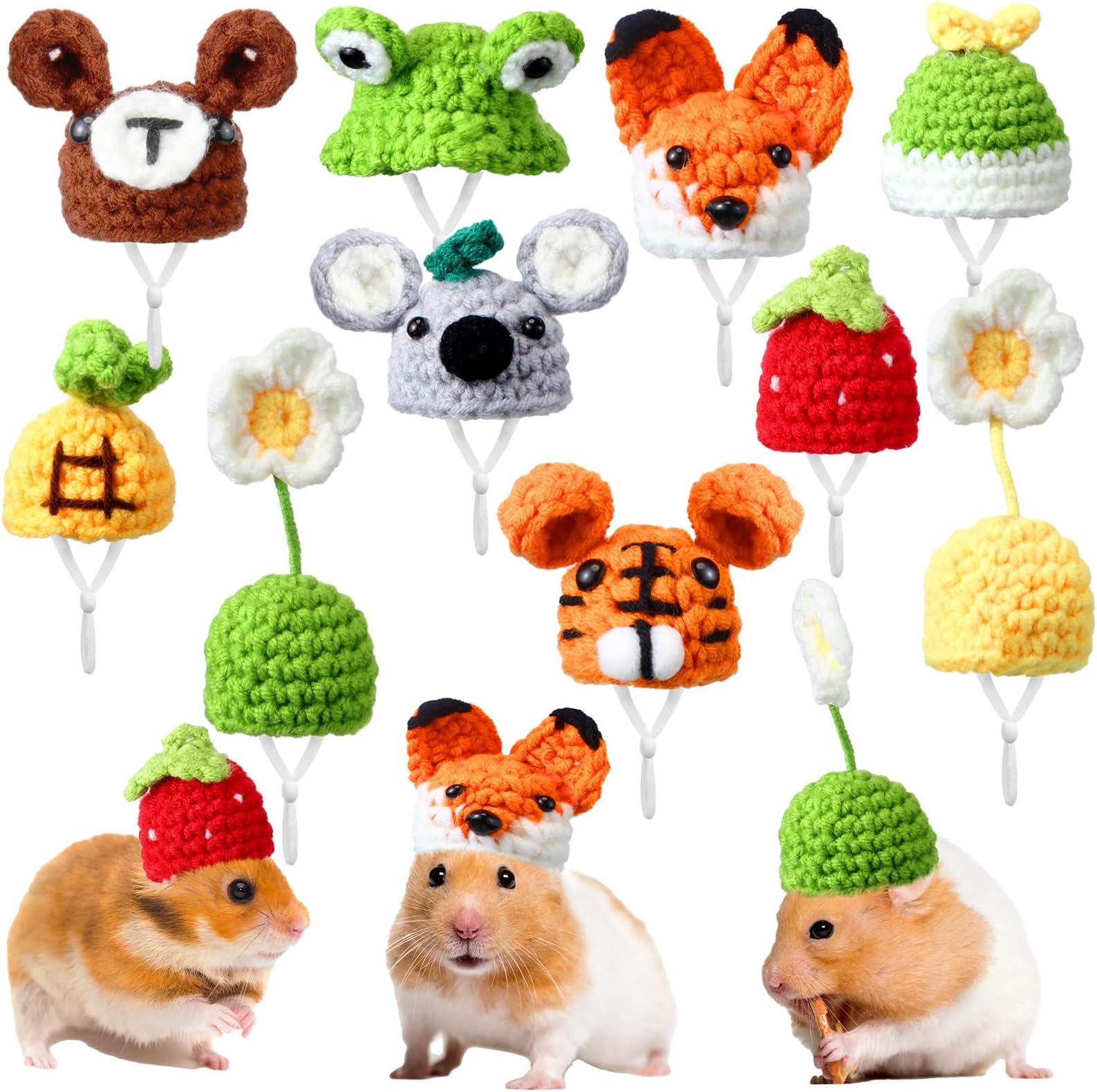 Amazon.com : Kajaia 10 Pcs Hamster Hat Small Animals Cute Tiny Hat Mini ...