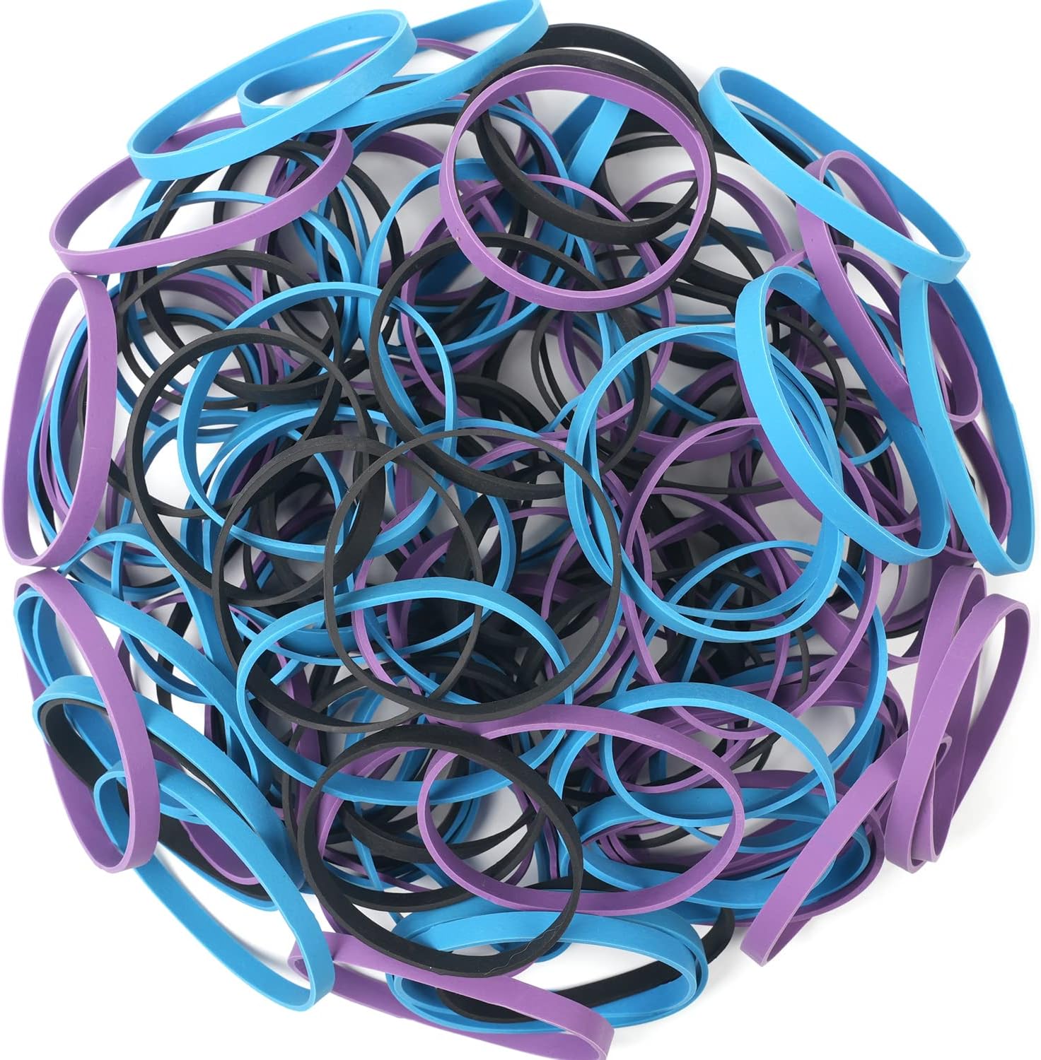 AMUU Rubber Bands Size 64 3Colors 120Pcs #64 Purple Blue Black For ...