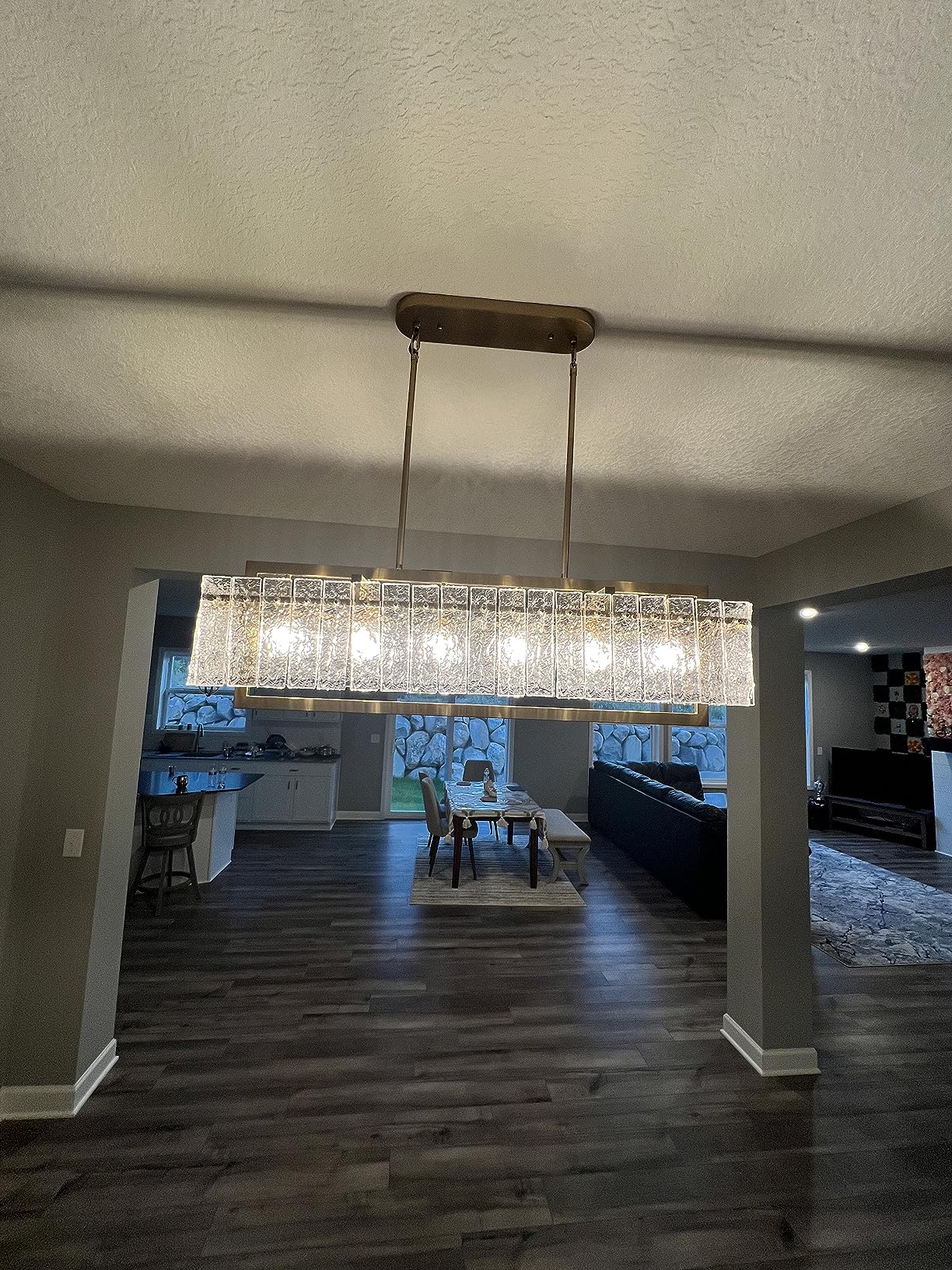 $36/mo - Finance Moooni Modern Rectangle Crystal Chandelier Gold Modern ...