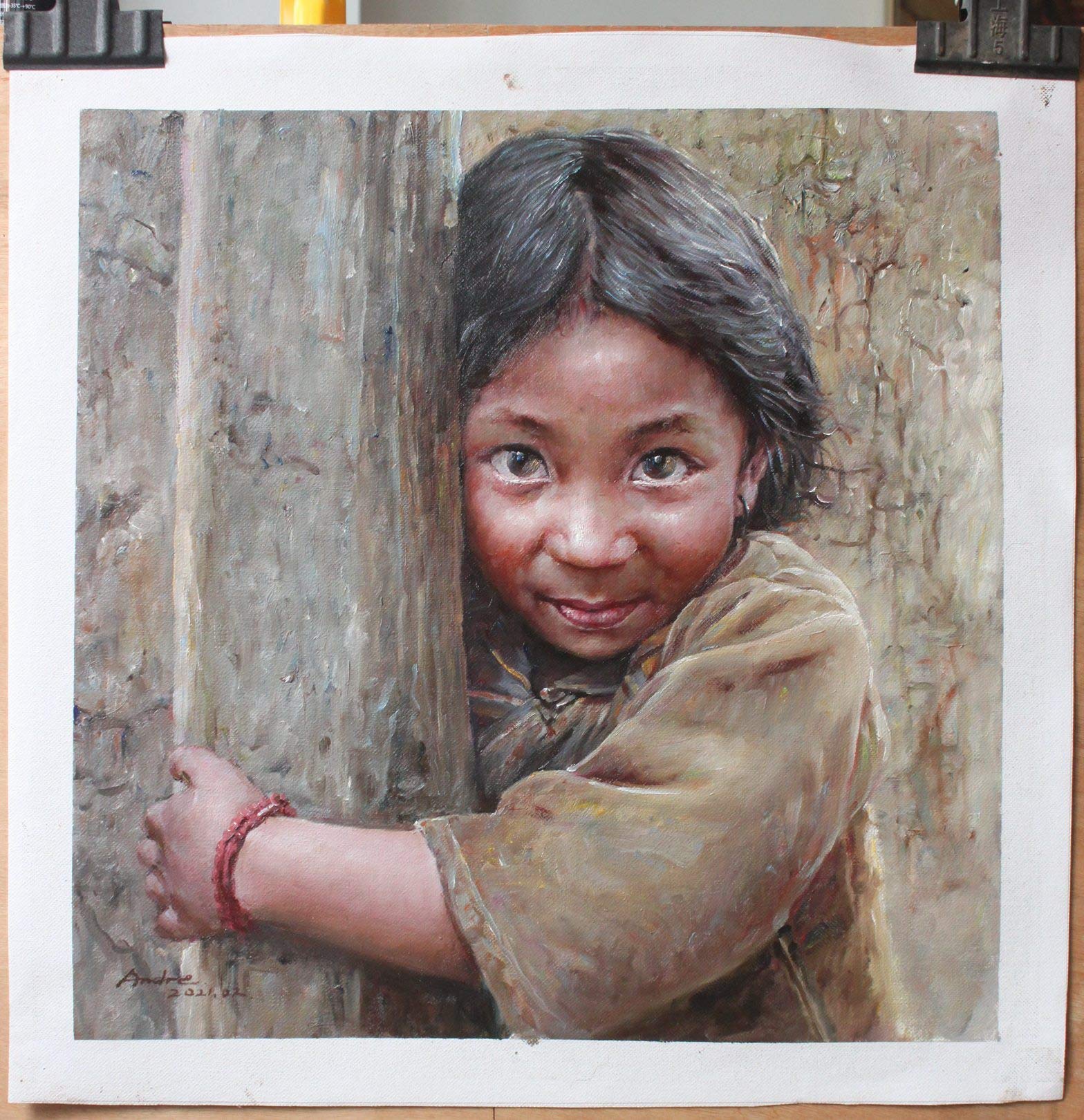 Shy Girl Painting
