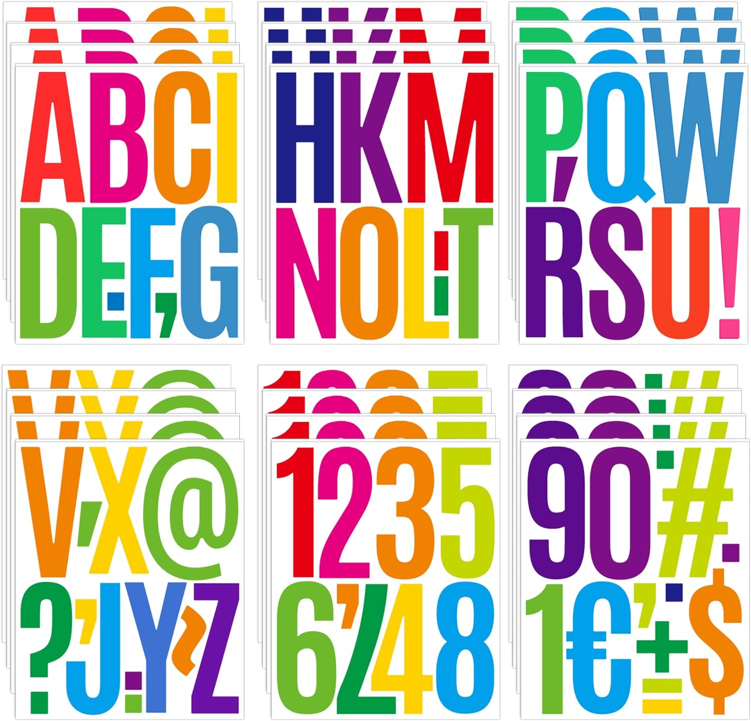 Amazon.com: 420 PCS 42 Sheets Large Letter Stickers Alphabet Numbers ...