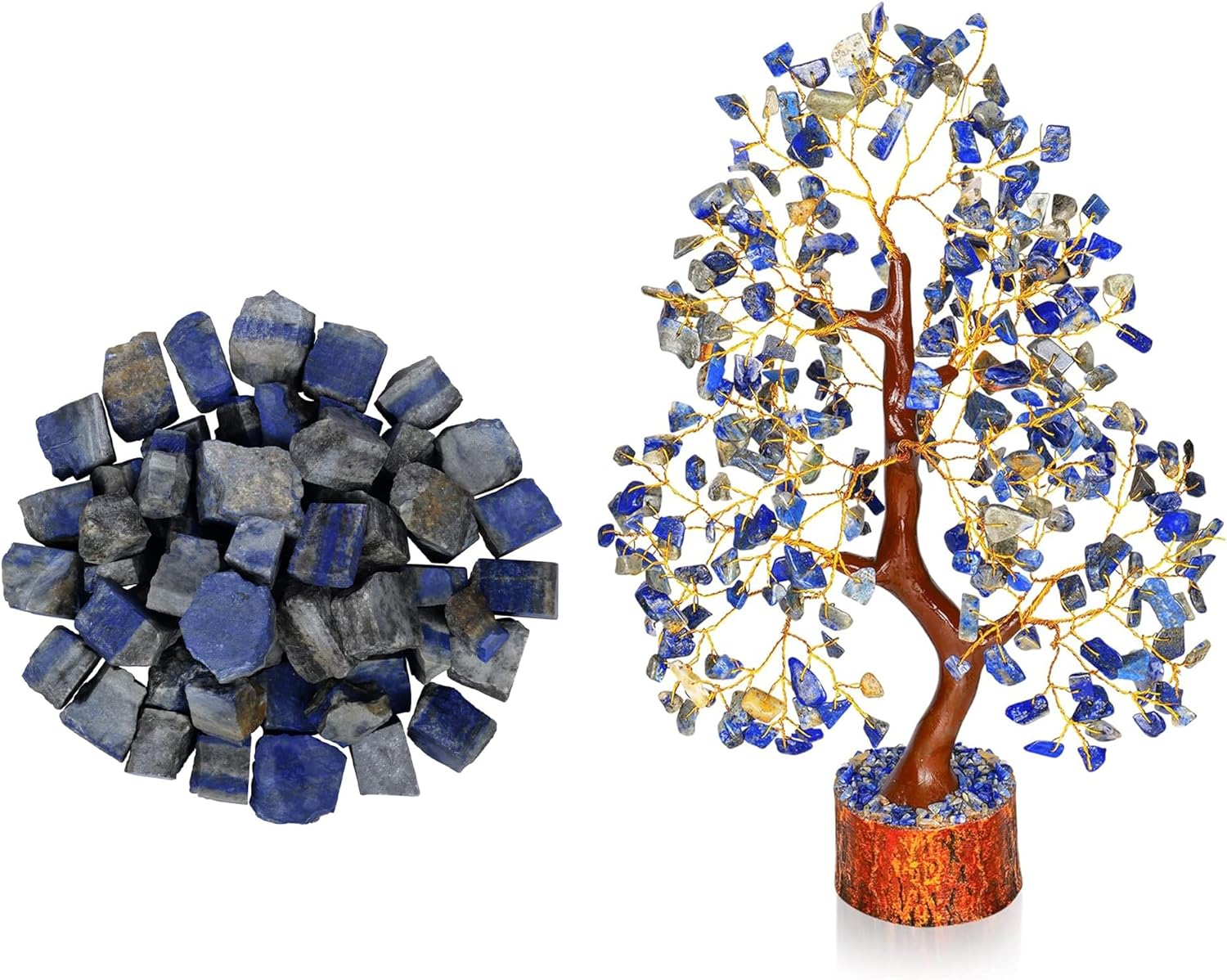 Amazon.com: YATSKIA Lapis Lazuli Chakra Tree with Lapis Lazuli Rough ...