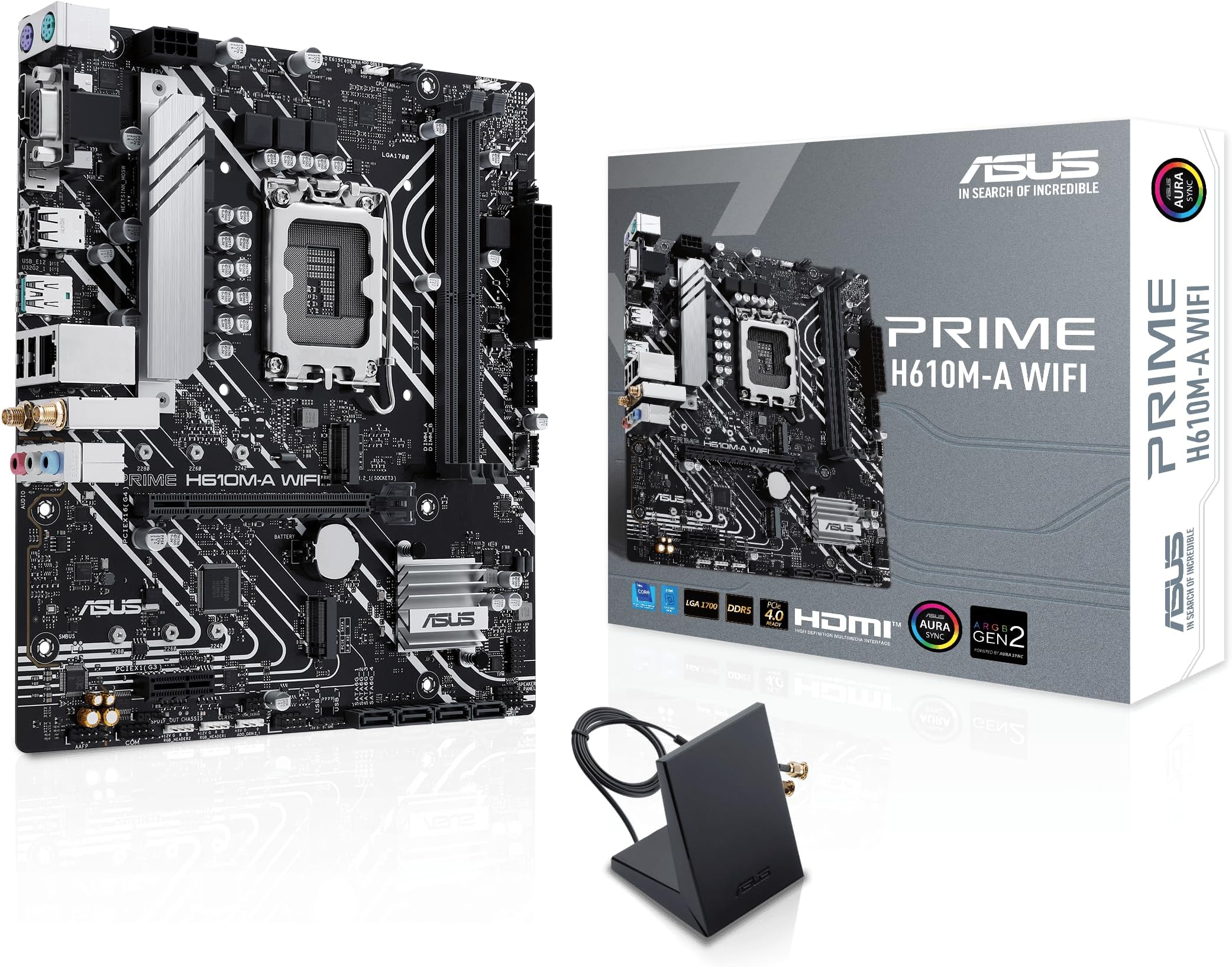ASUS PRIME H610M-A WiFi Intel H610 LGA1700 5600 DP Çift M2 USB3.2 AX ...