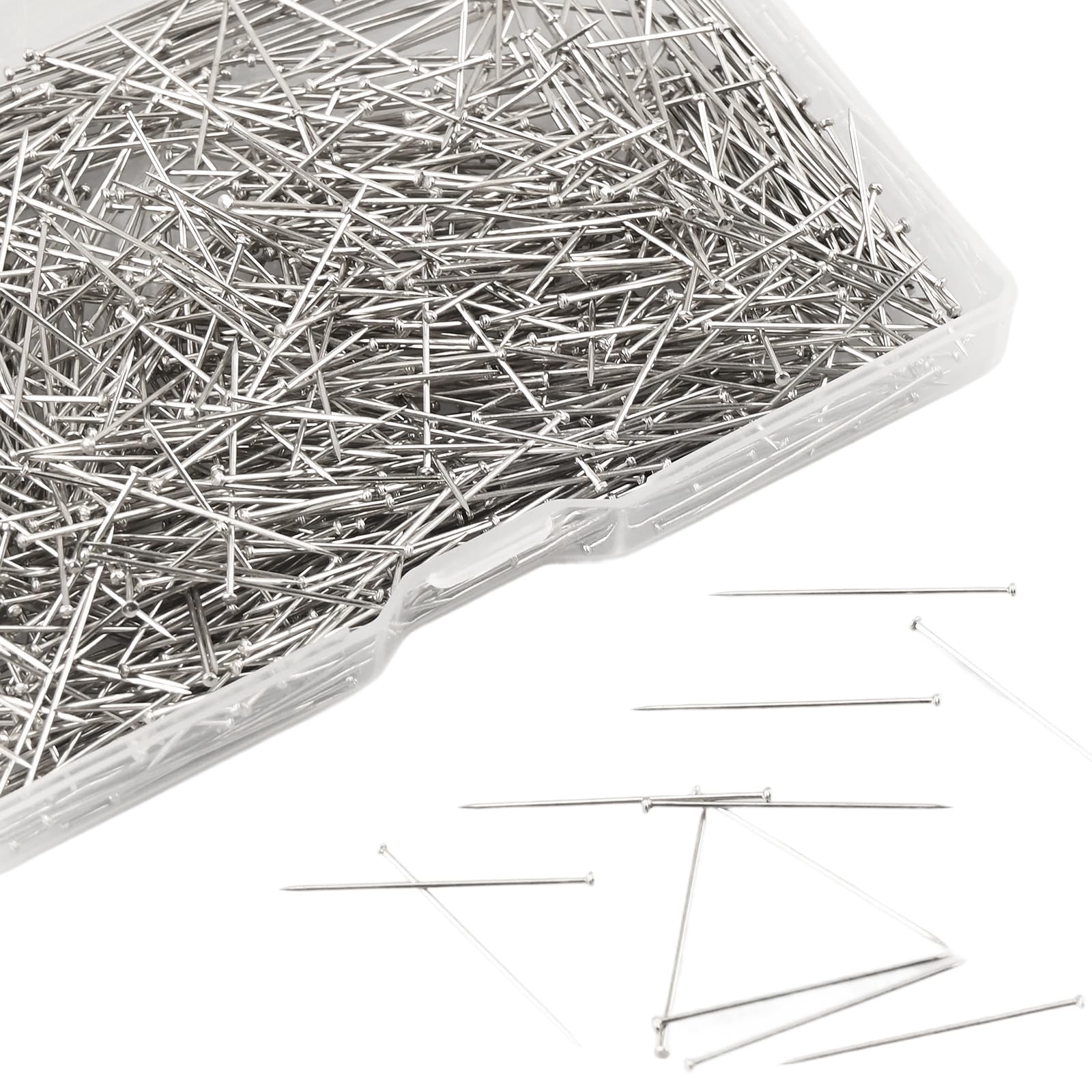 1000 Pcs 1 Inch Sewing Pins Stainless Steel Head Pins Straight Fine ...