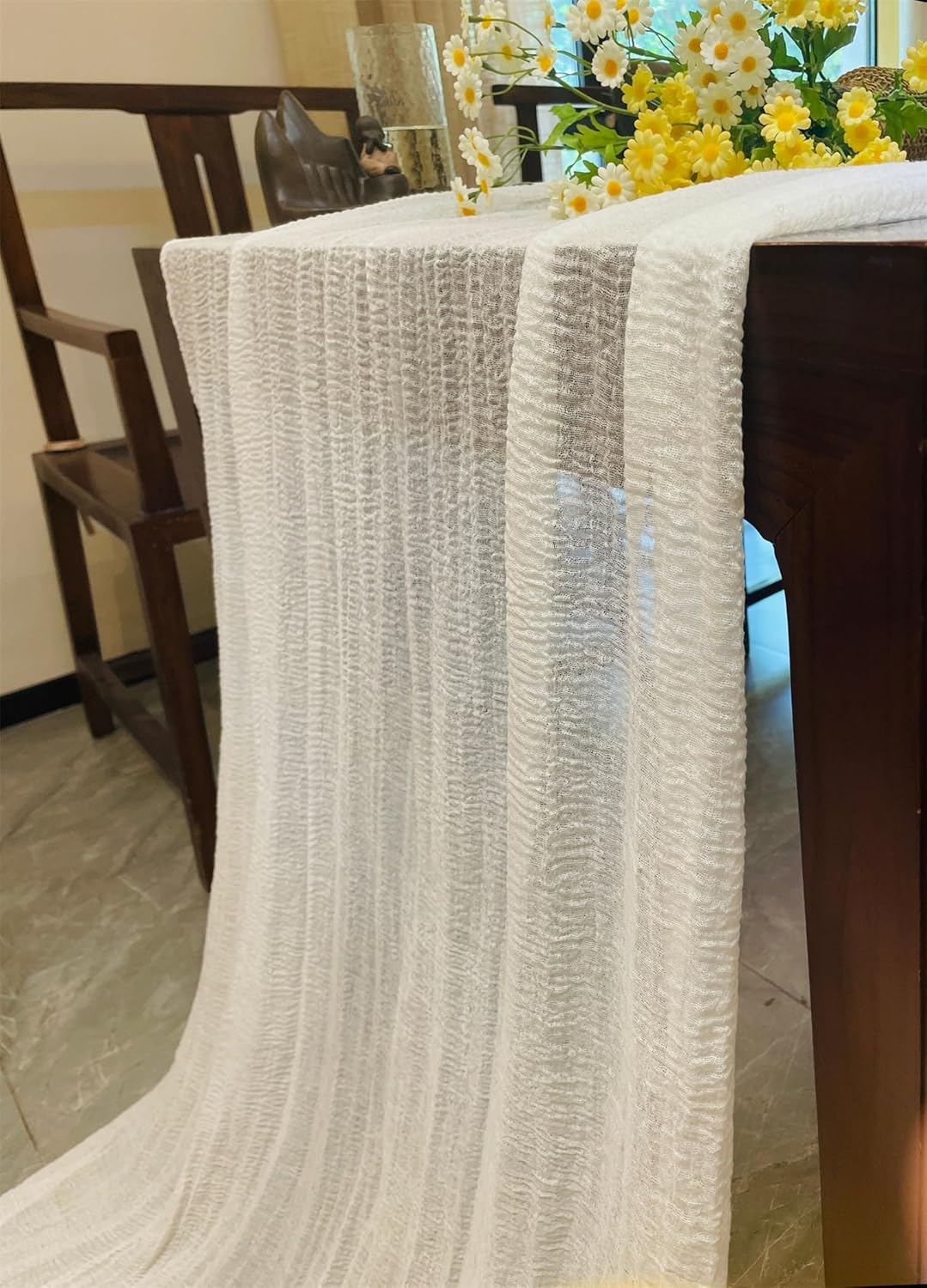 Amazon.com: 2 Pack White Cheesecloth Table Runner 10FT Cheese Cloth ...