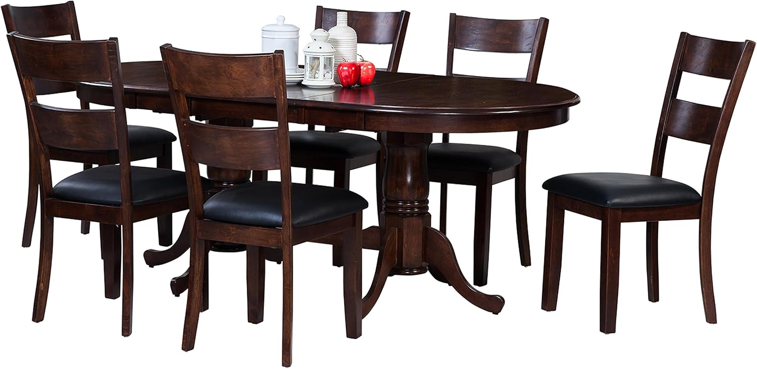 Amazon.com - TTP Furnish Princeton Dining Set - 7 Piece,Espresso ...