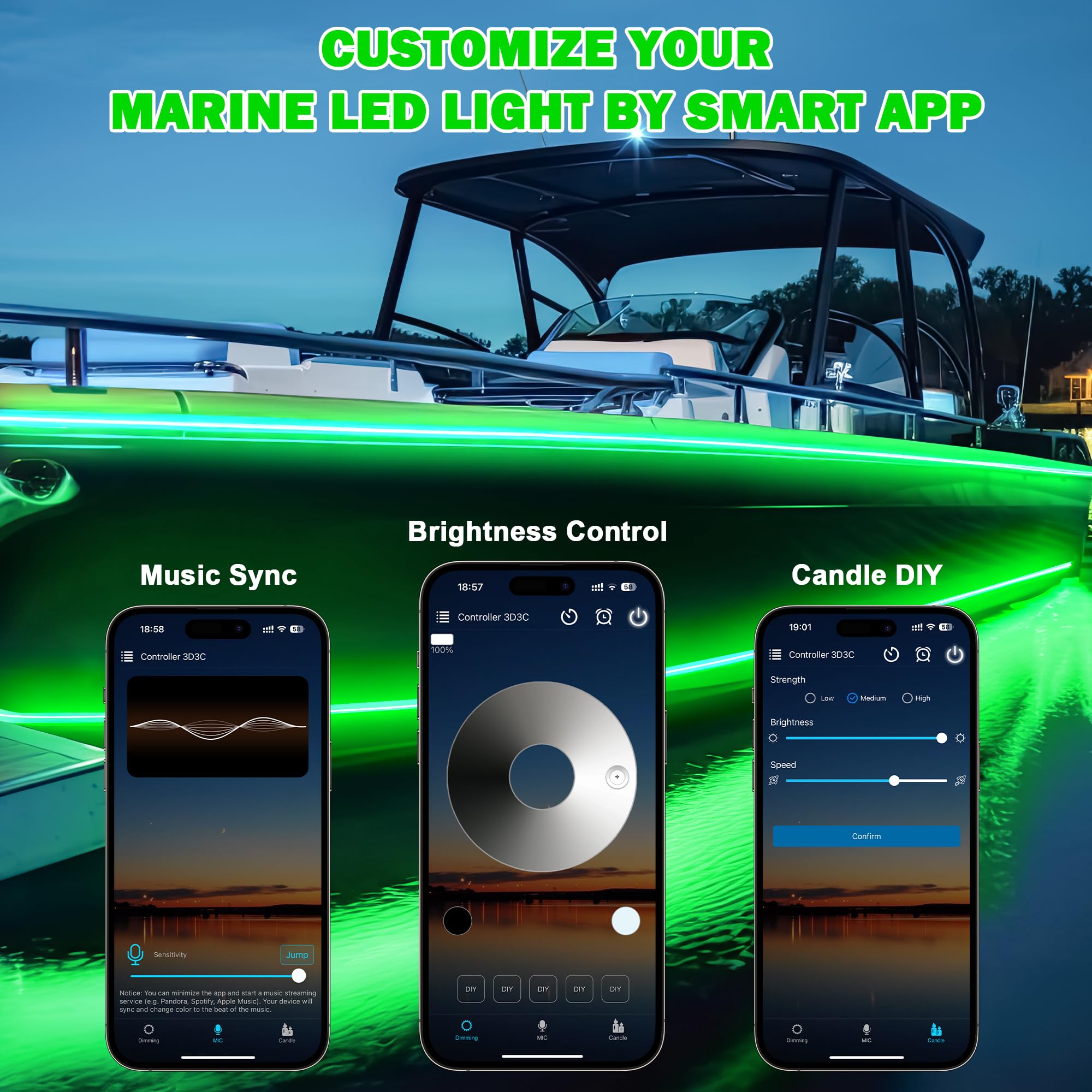 Snapklik.com : 50FT Waterproof Marine LED Strip Lights