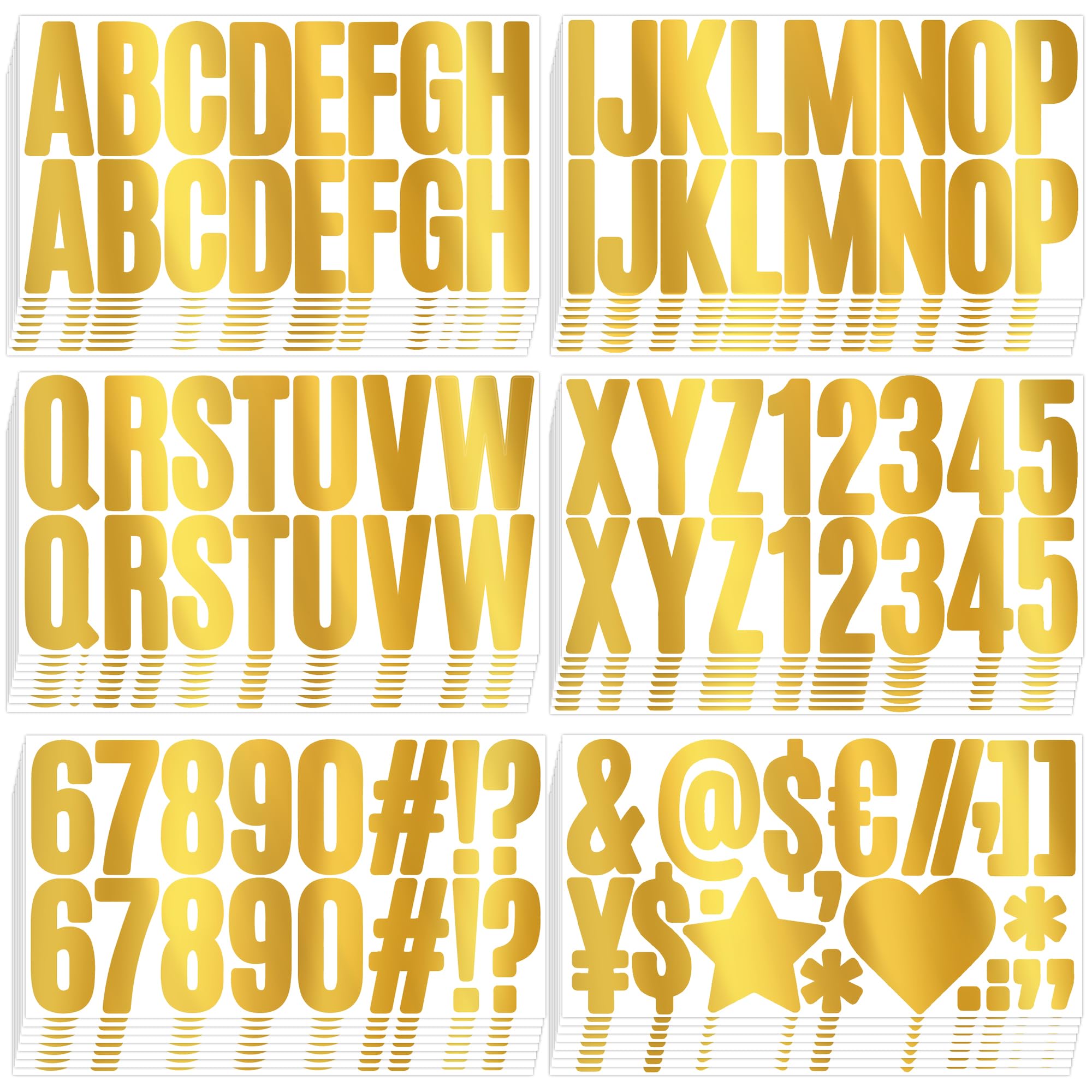 Amazon.com: 800 Pieces 48 Sheets Gold Letter Stickers Large Alphabet ...