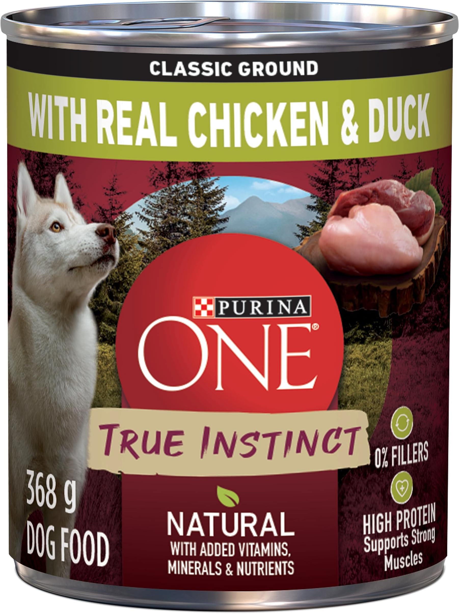 Purina ONE Classic Ground True Instinct Wet Dog Food, Chicken & Duck ...