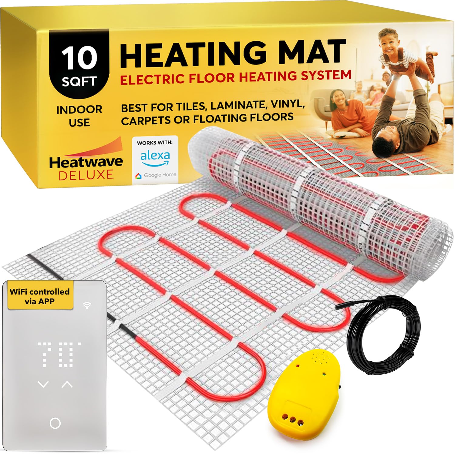 Snapklik.com : Deluxe Heated Floor System - 10 Sqft, 1 Amps, 120 Watts ...