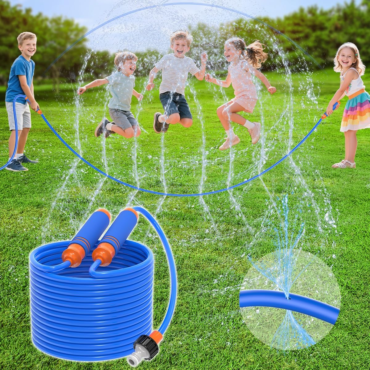 VATOS 2-in-1 Water Sprinkler Jump Rope Toy for Kids – 25.5ft Splash ...