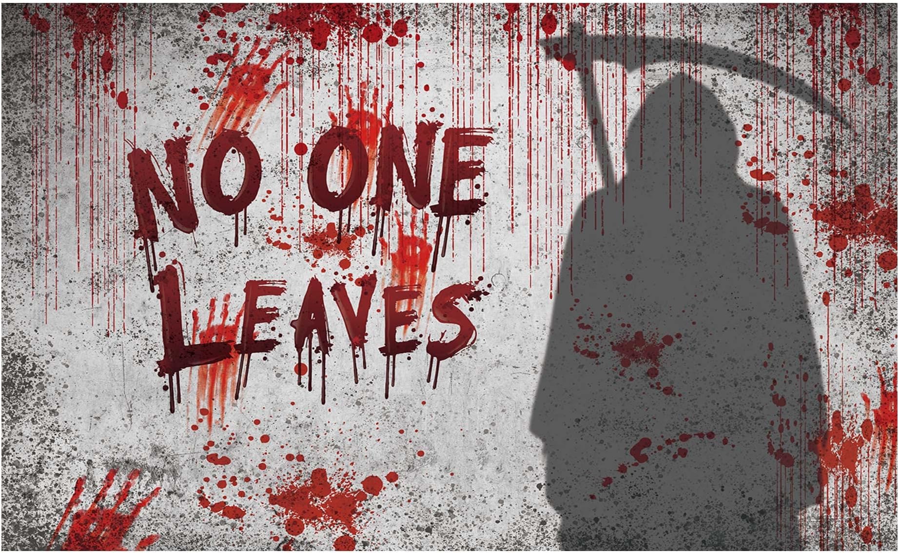 Amazon.com : Funnytree No One Leaves Backdrop Halloween Scary Flowing ...