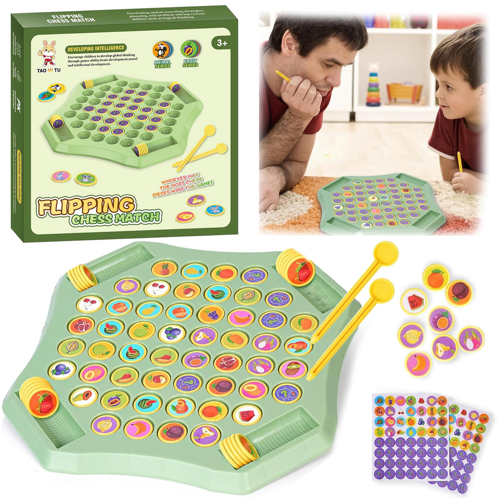 Amazon.com: Flip Chess Memory Game, hvbcdxz Flipping Chess Memory Chess Game, Memory Matching ...