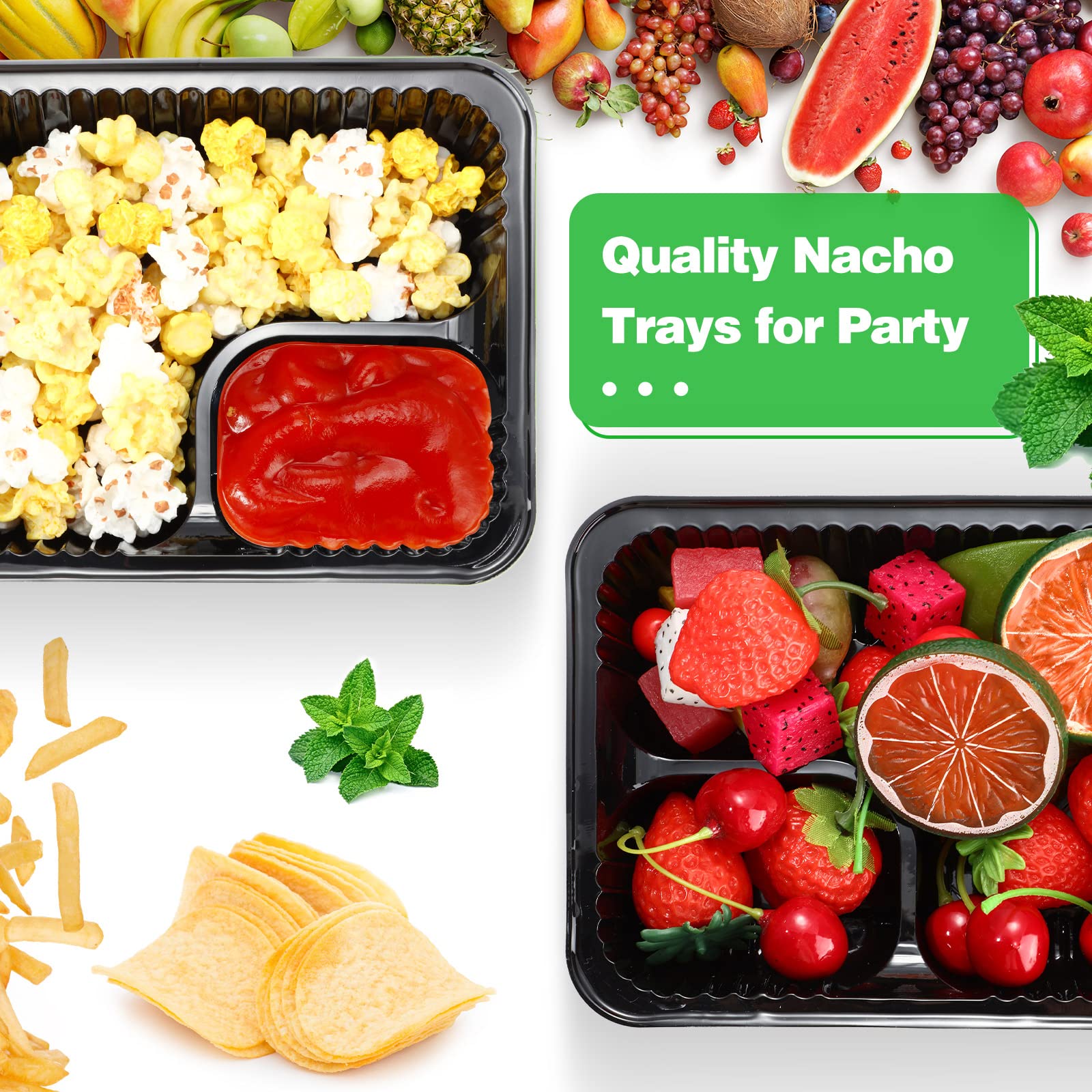 Snapklik.com : 200 Pcs Nacho Trays 6x5 Inch Disposable Plastic Nacho ...
