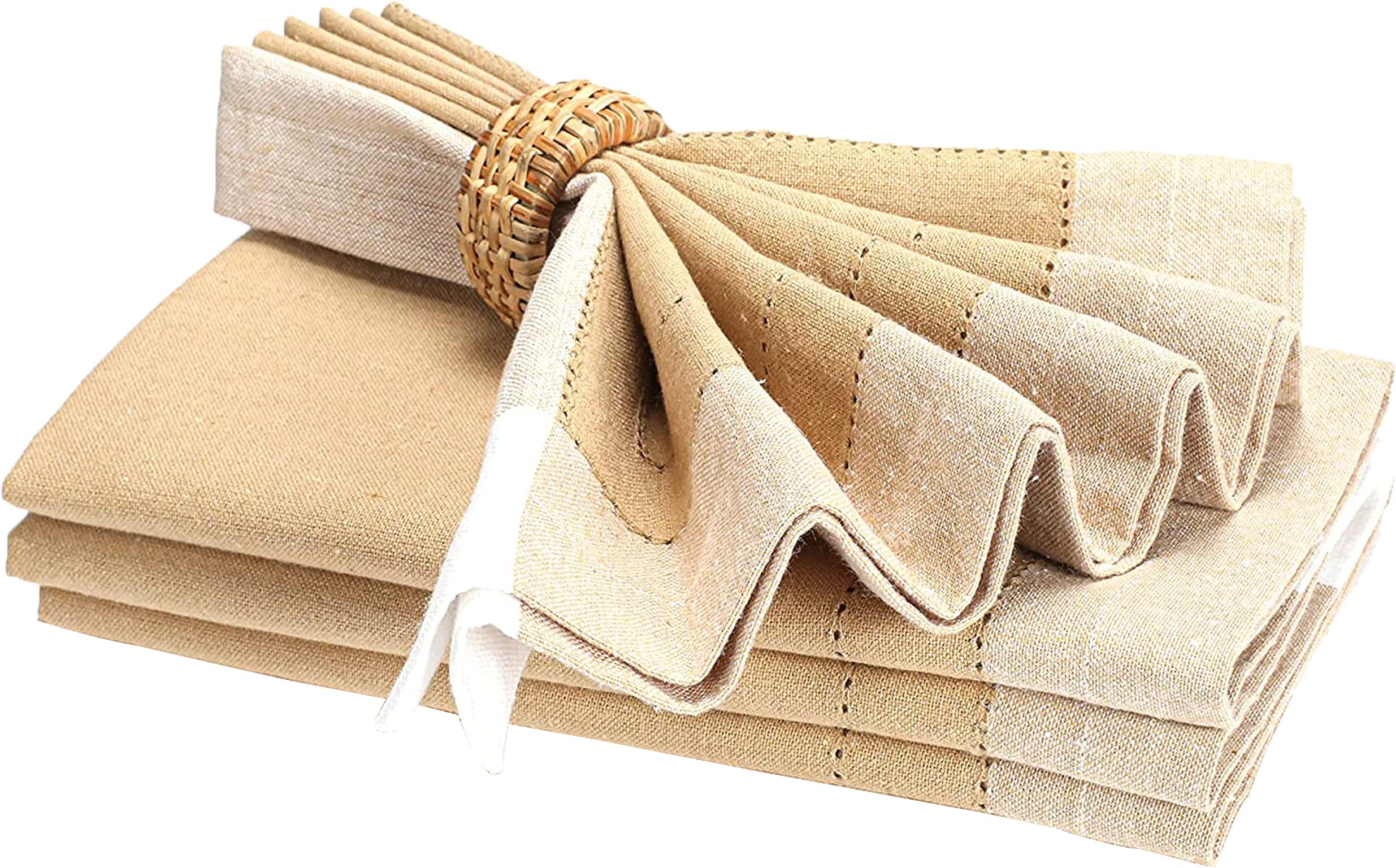 Amazon.com: Limecasa,Linen Napkins,Flax Linen Napkins, Hemstitched ...