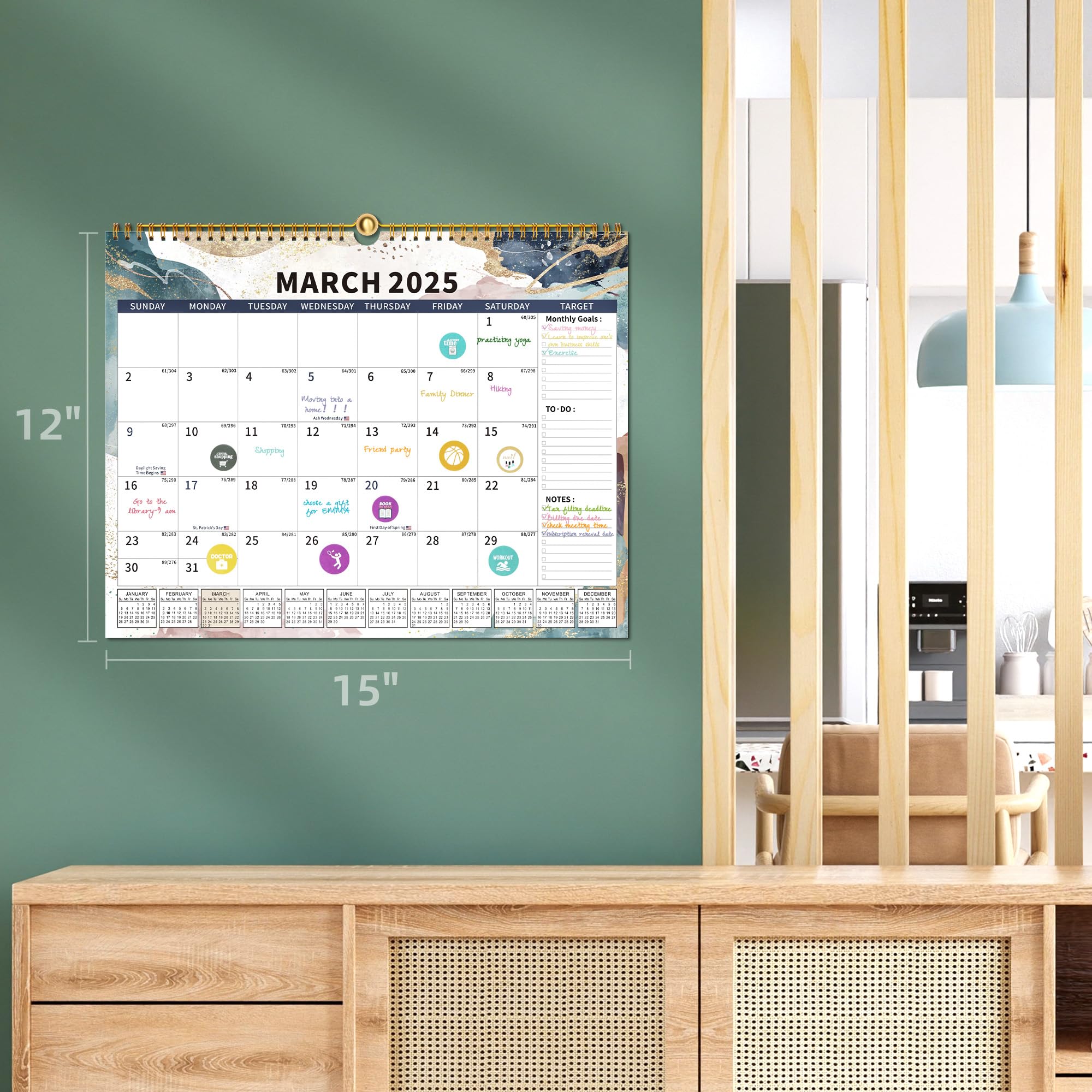 Snapklik.com : 2025 Calendar, Wall Calendar 2025-2026 Planner Hanging ...