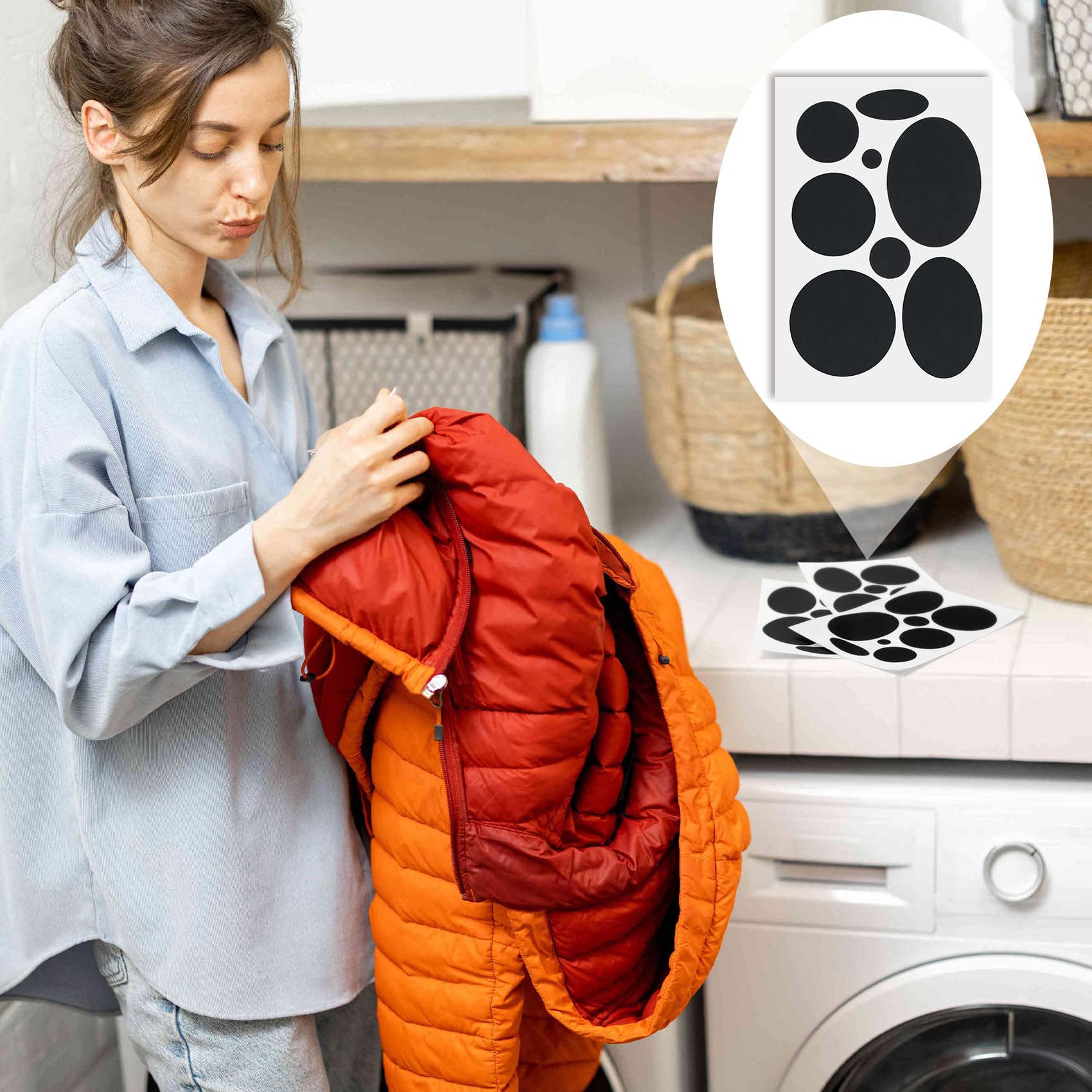 Snapklik.com : 40pcs Puffer Down Jacket Repair Patches, 5 Sheets ...