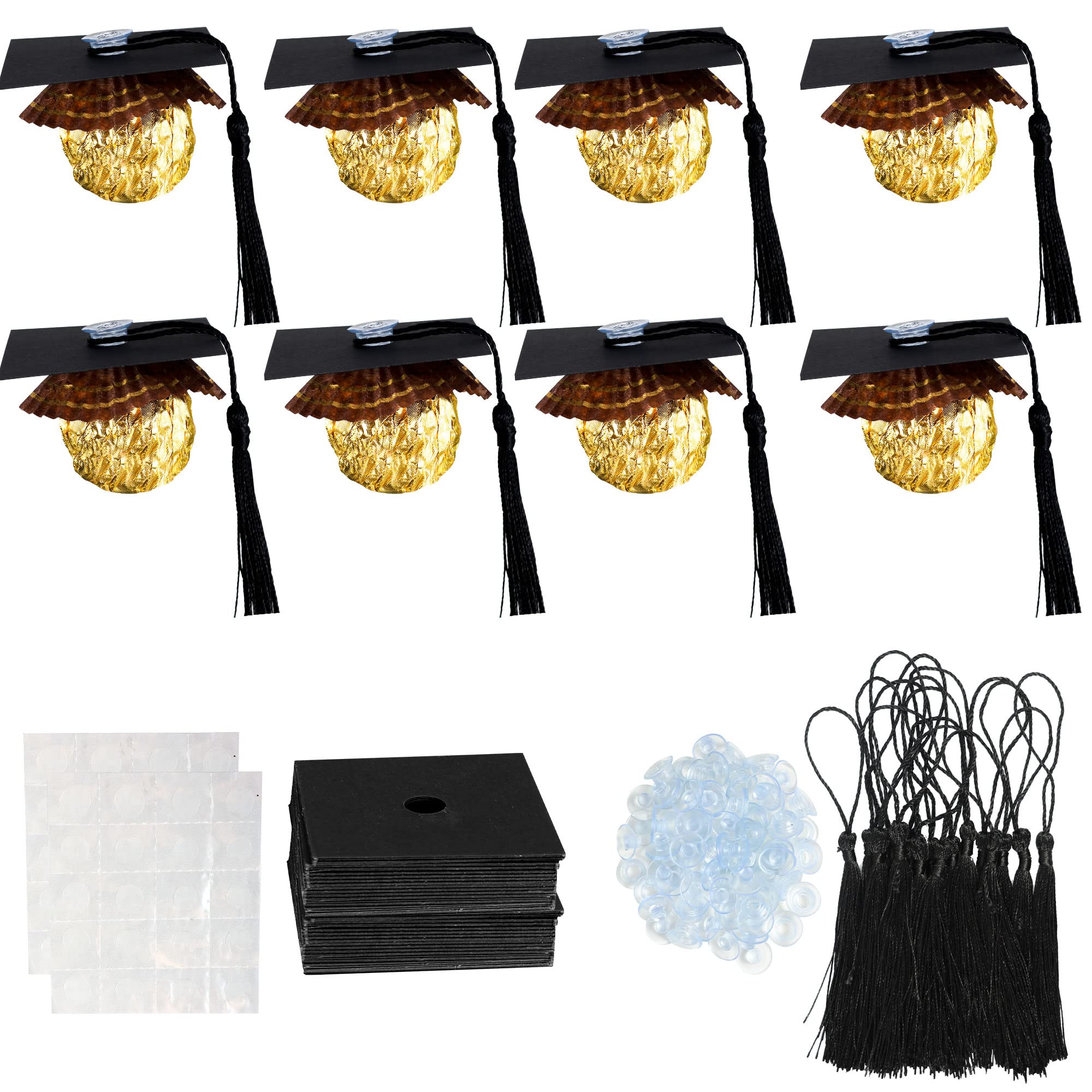 Amazon.com: Gyufise 36Pcs Graduation Decorations 2024 Graduation Cap ...
