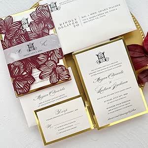 Amazon.com : Picky Bride Vintage Monogram Wedding Invitation Suite for ...