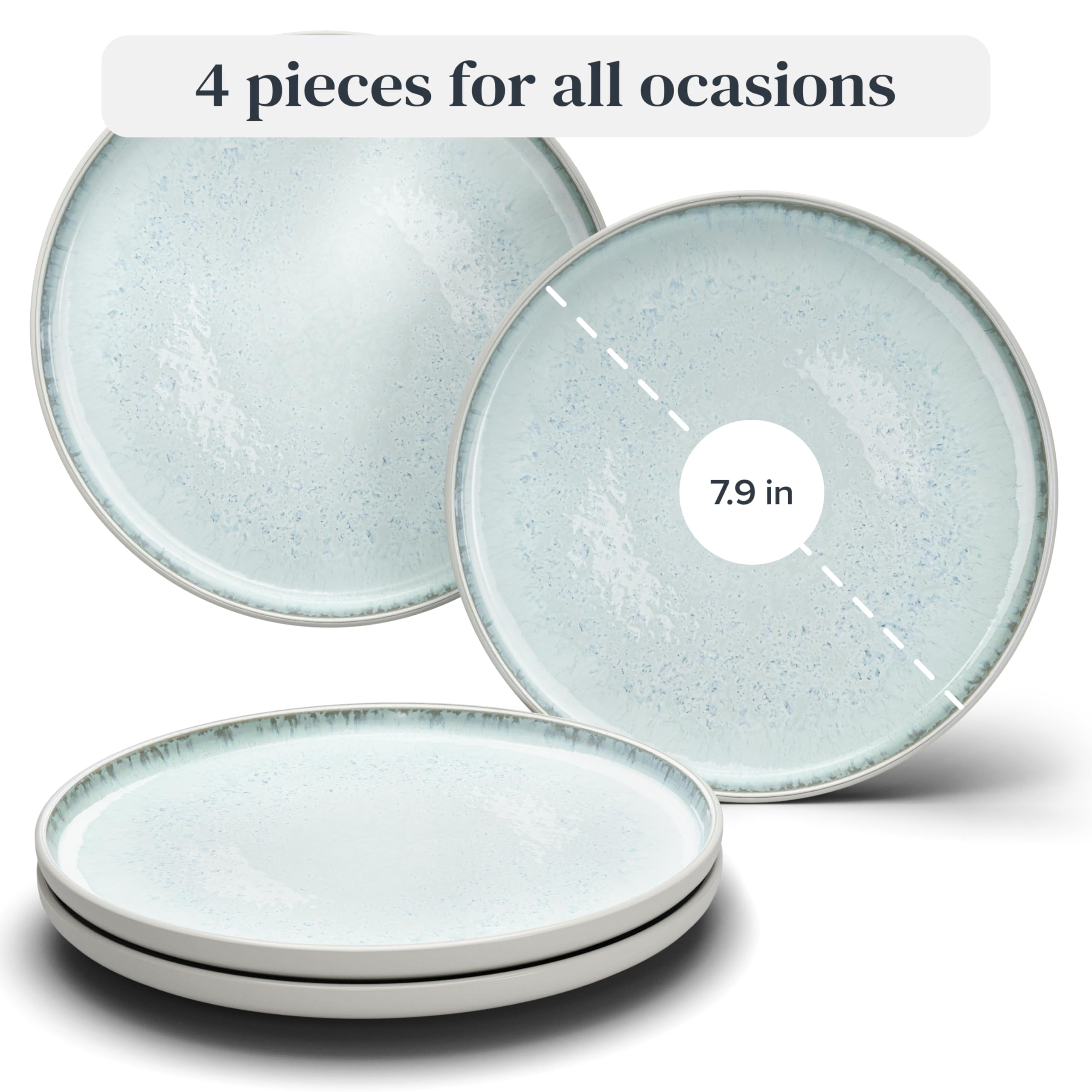 Snapklik.com : Stoneware Small Dinner Plates Set Of 4, 7.5" Light Beige ...