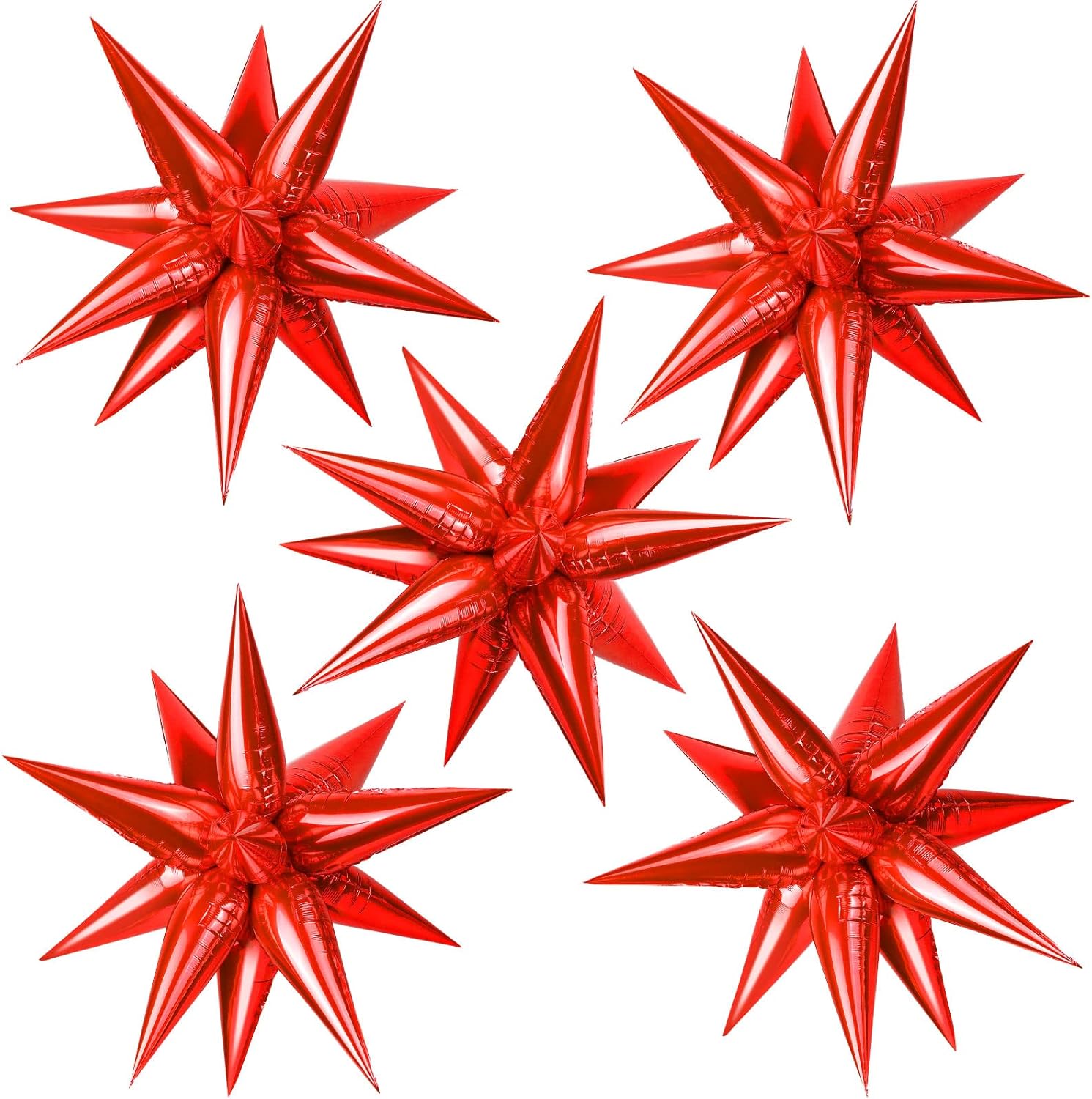 Amazon.com: 60 Pcs Star Foil Balloons Explosion 12 Point Cone Balloons ...