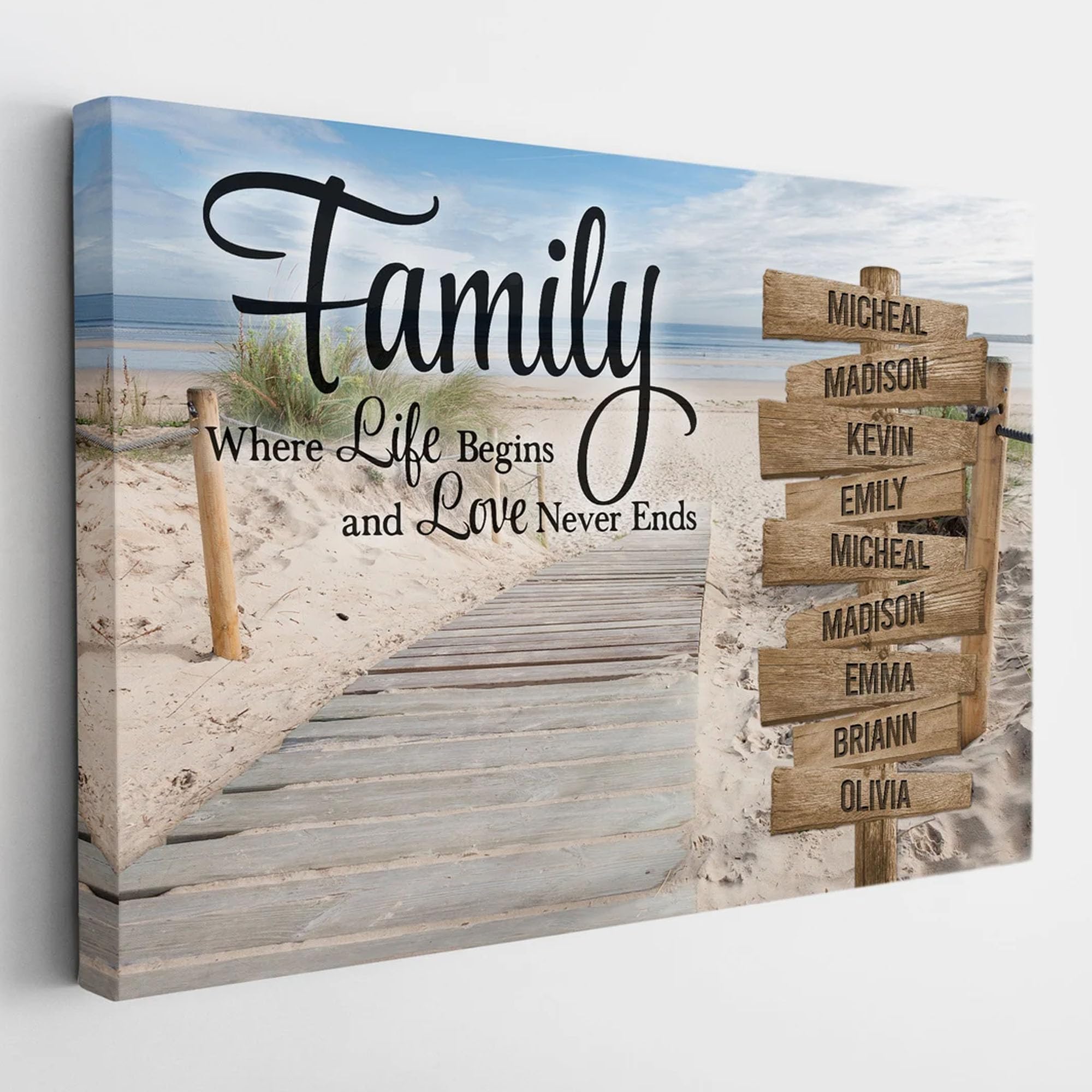 Amazon.com: Personalized Family Name Sign Canvas Wall Art Decor, Love ...