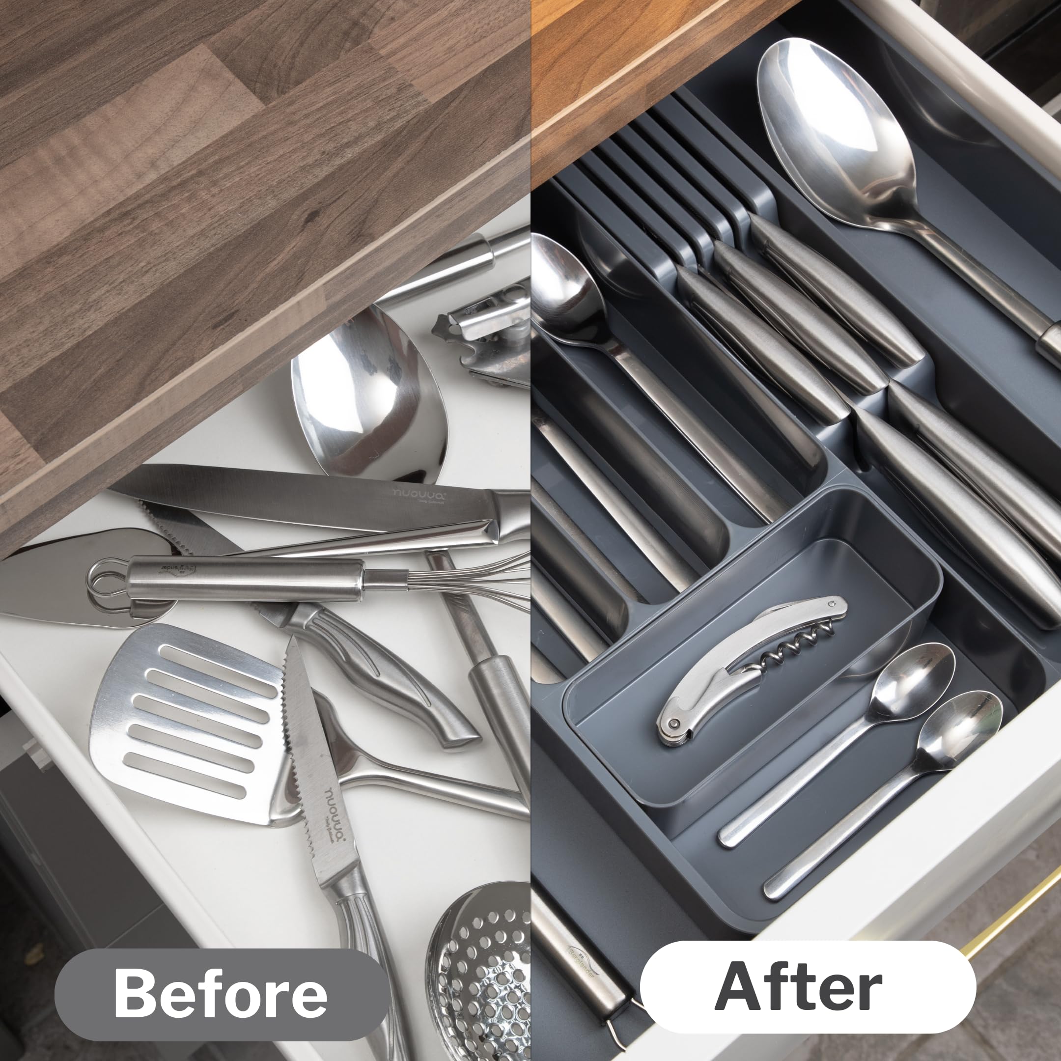 Snapklik.com : Nuovva Cutlery Drawer Organiser Adjustable Utensil Tray ...